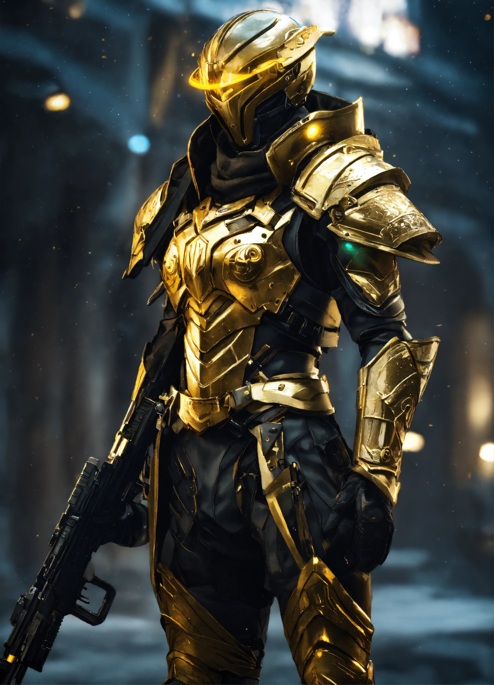 Lexica - Full body of a high elf sci fi soldier wearing heavy sci fi ...