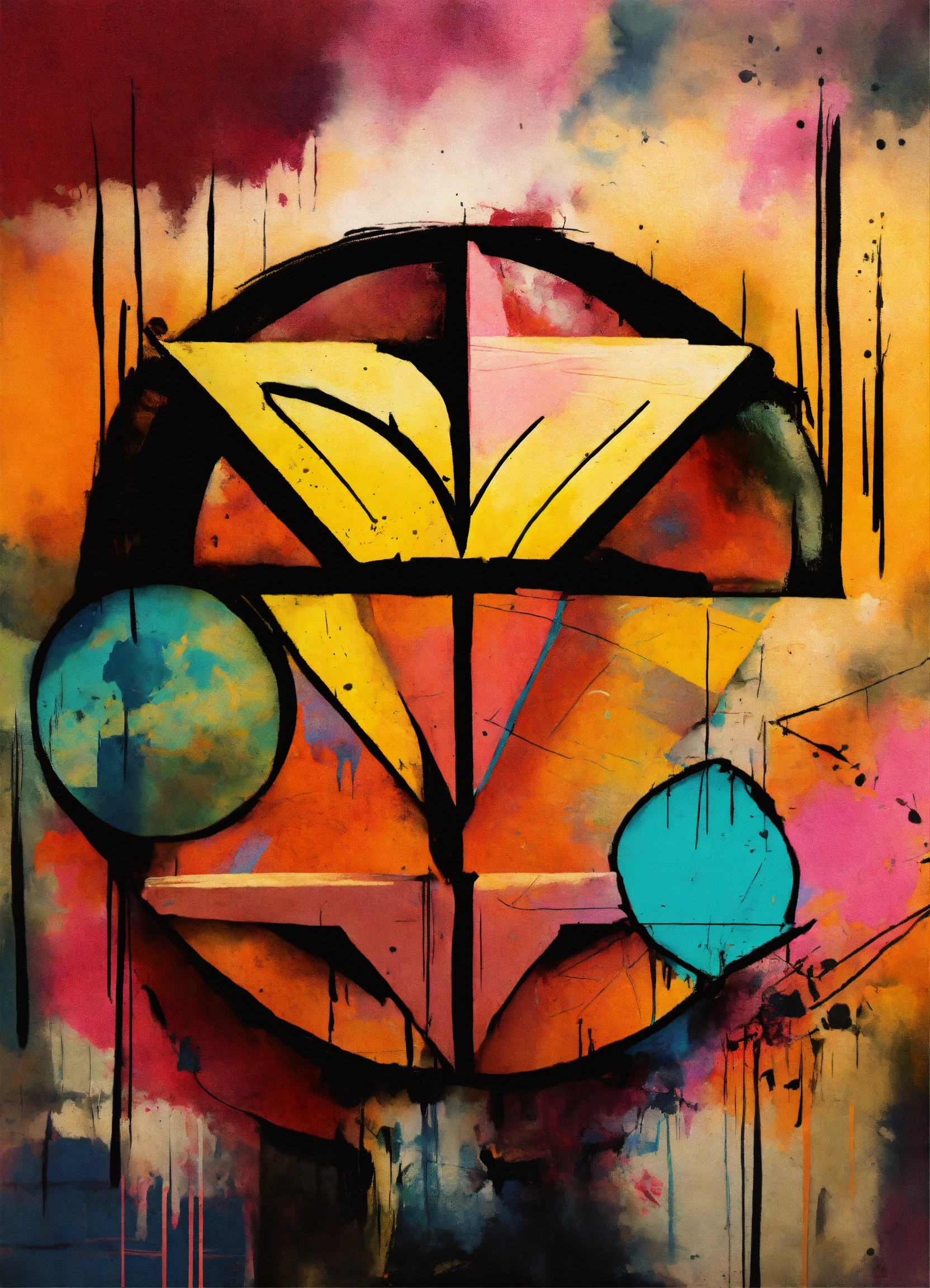 Lexica - Create the outline of a symbol of worry, painted with a few ...