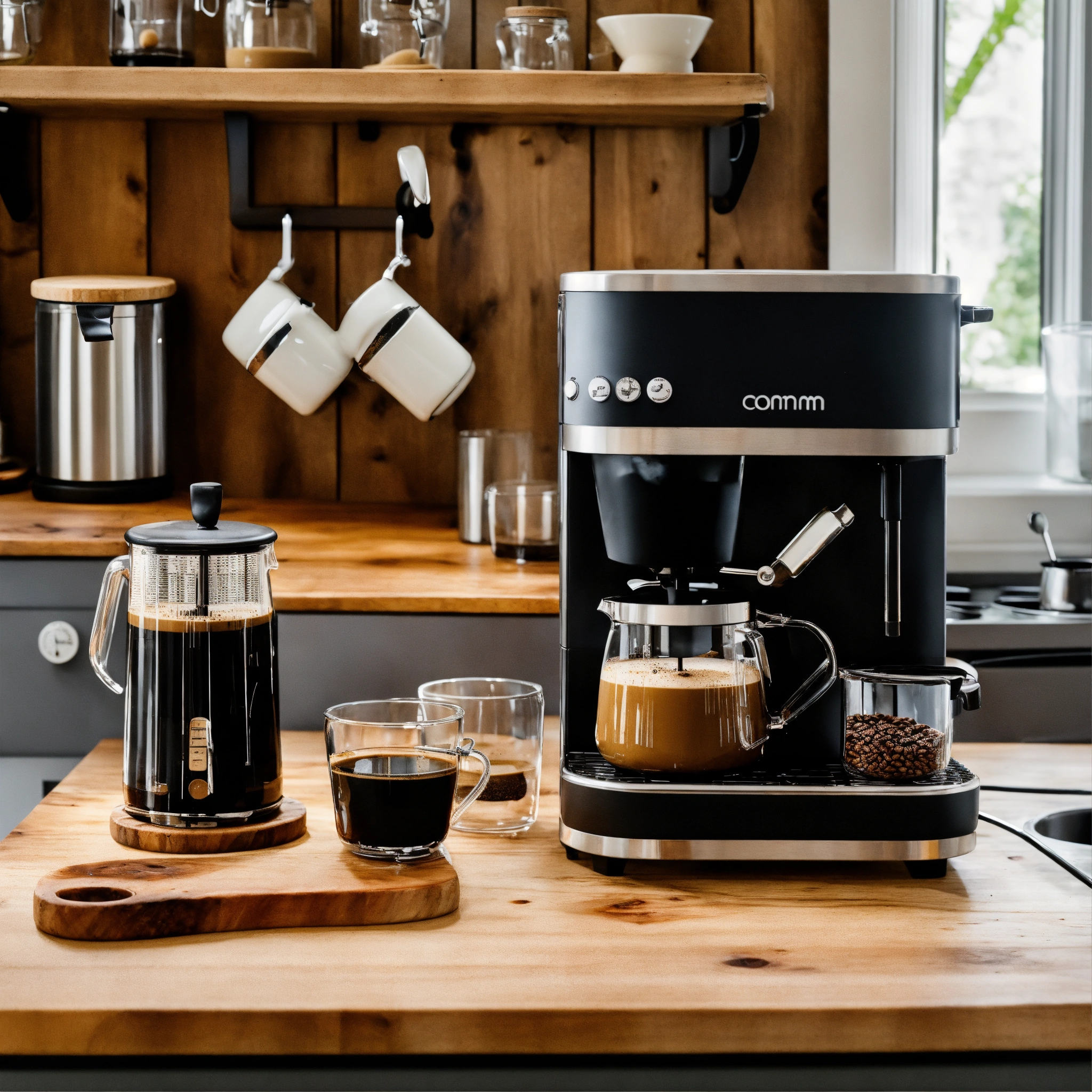 Lexica - A contemporary kitchen corner featuring a cream espresso ...