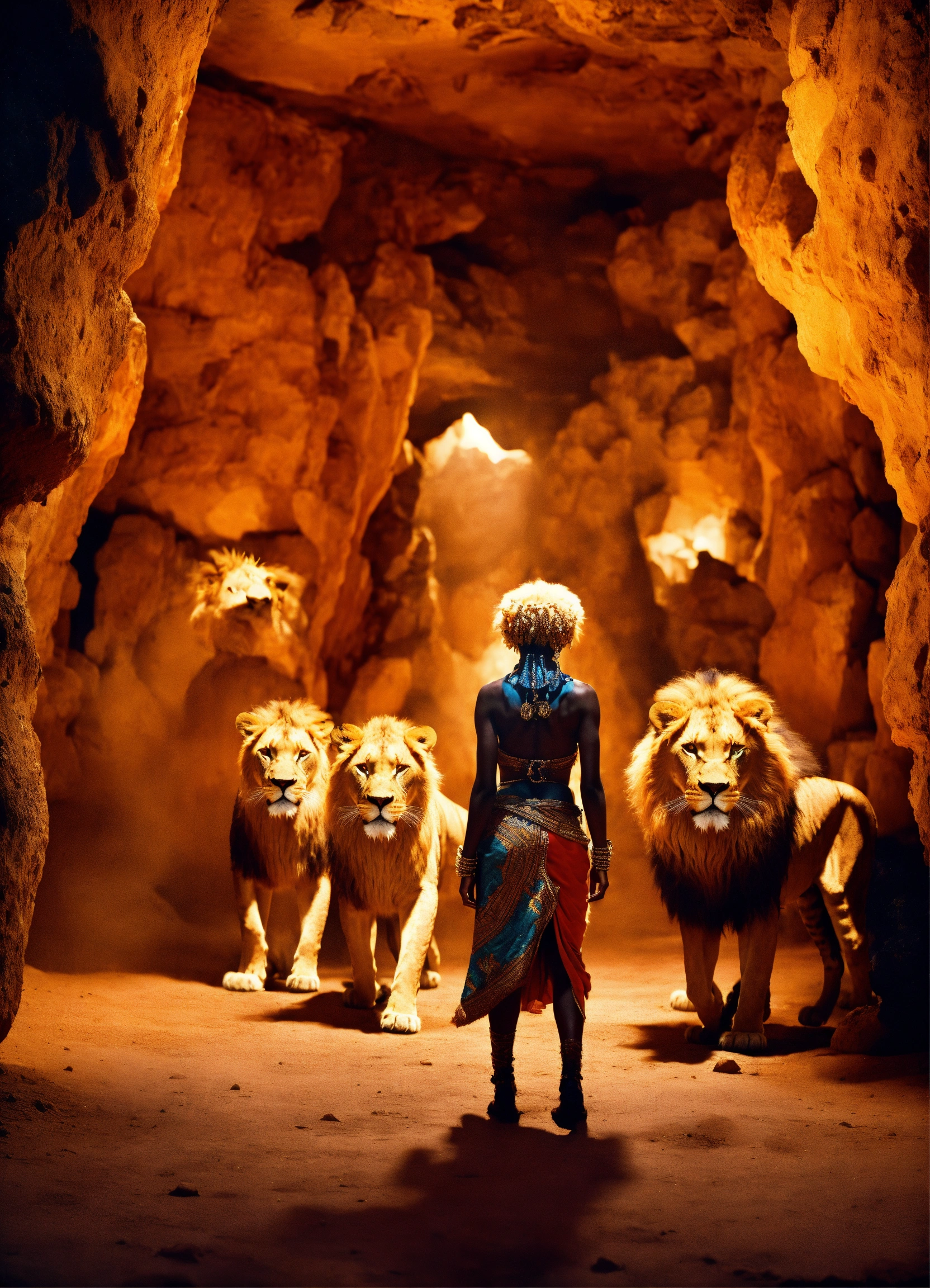 Lexica - Dramatic film still of an African albino woman in ancient ...