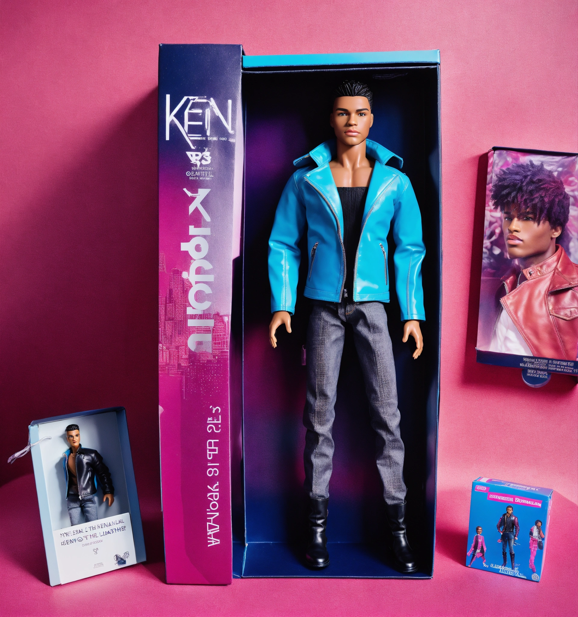 Lexica - Design the packaging for a Ken doll in a stylish, black ...