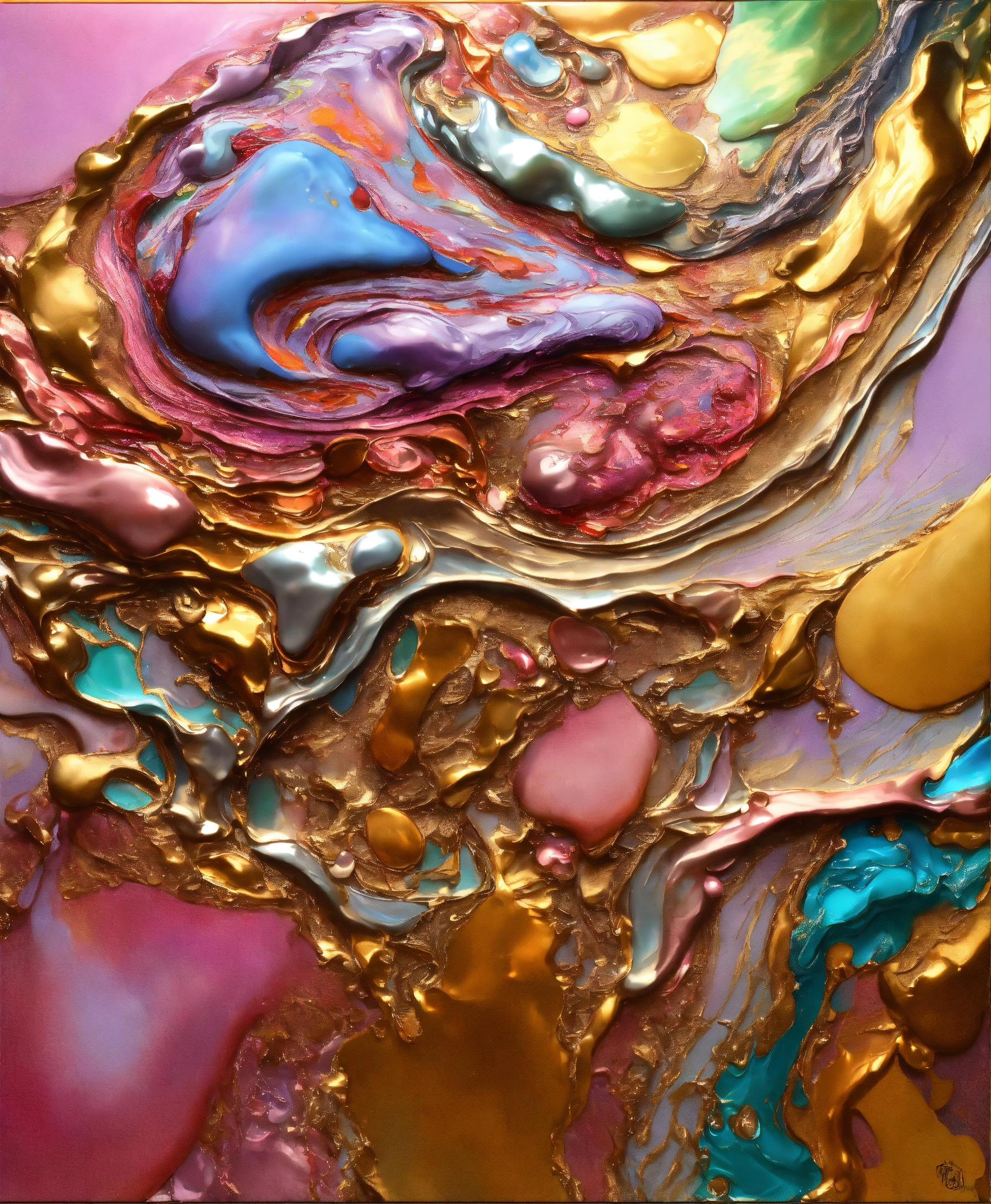 Lexica - Colorful abstract painting oil and water complex complicated ...