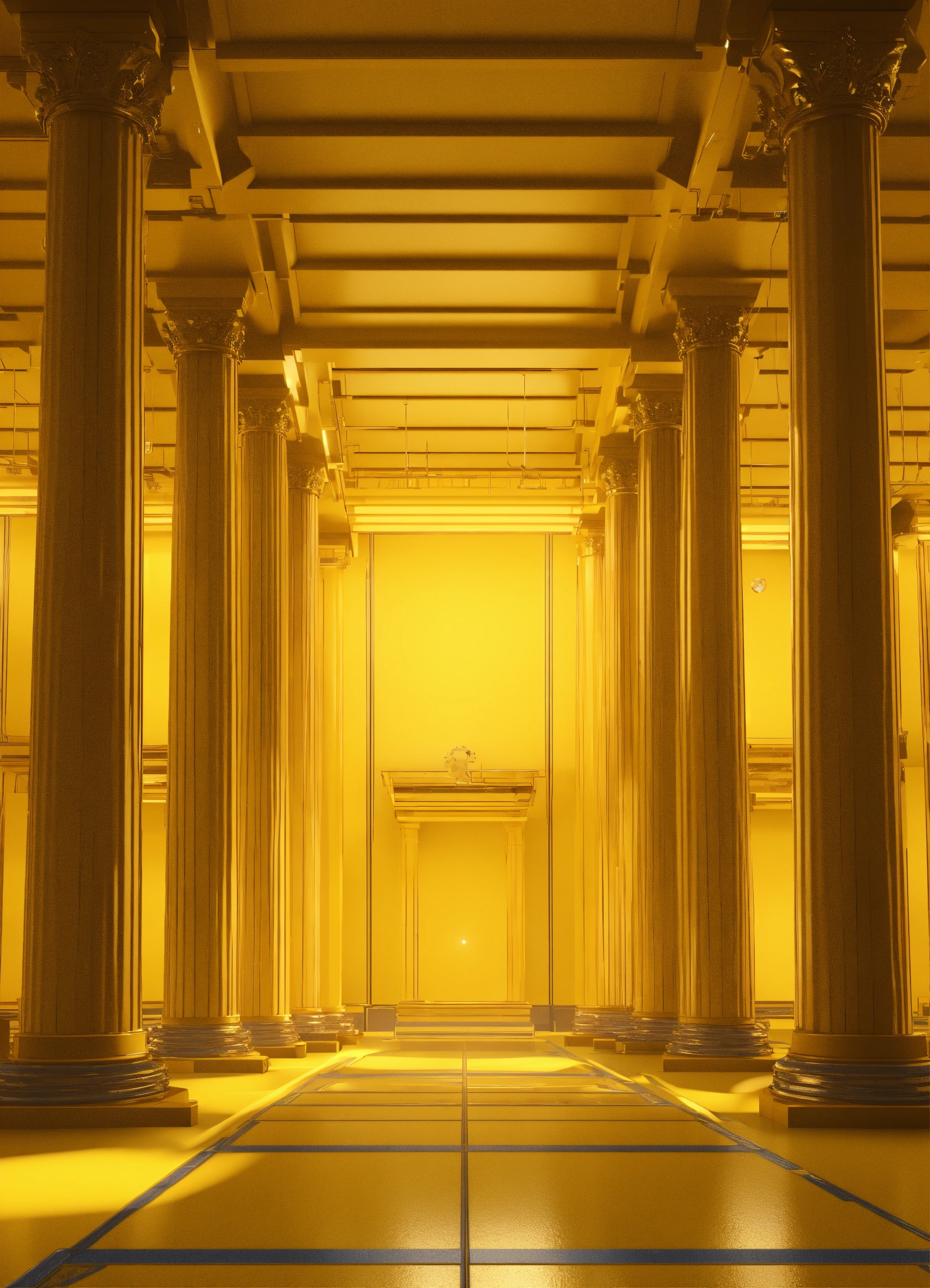 Lexica - One-point perspective, starry sky, outer space, columns, desks ...