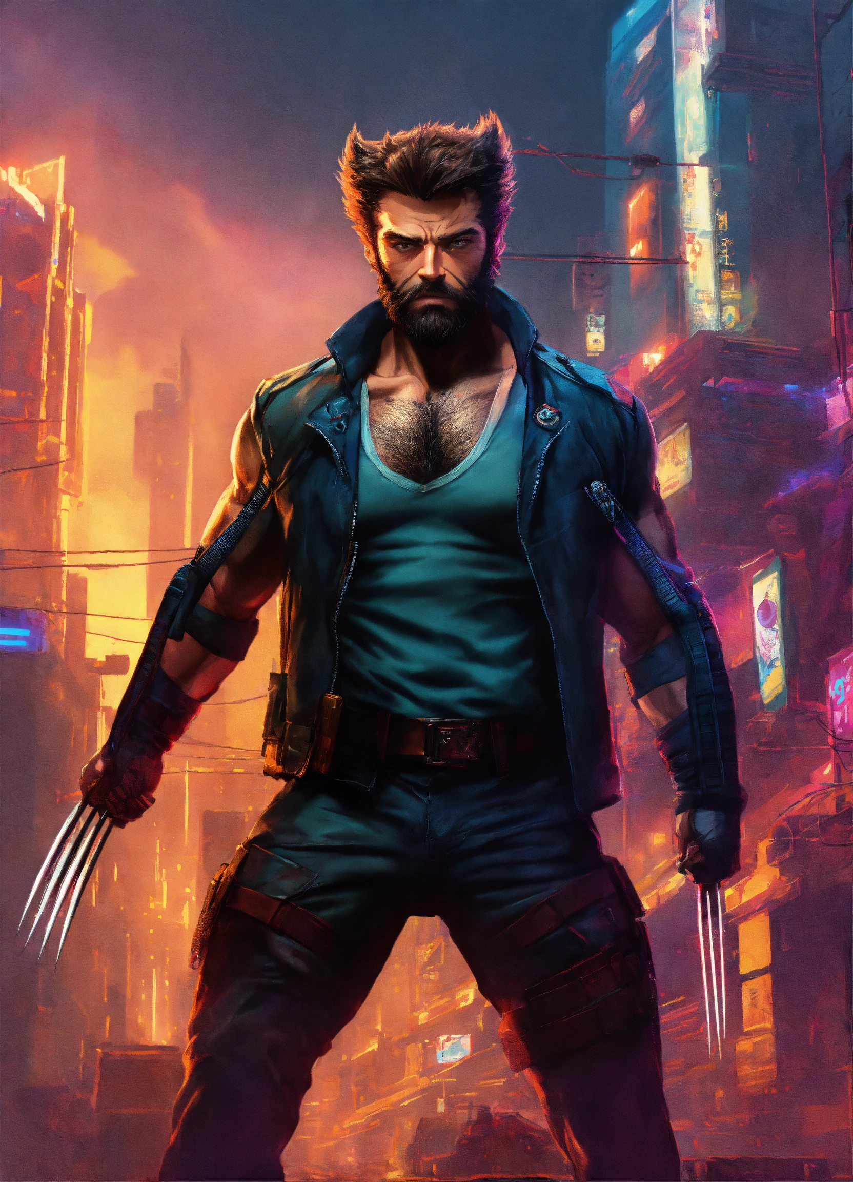 Lexica - Young With Wolverine hairy and beard, is Wolverine of X-Men in ...