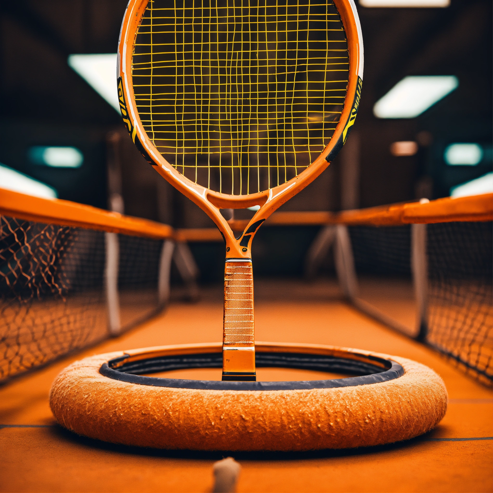 Lexica - Orange broken futuristic tennis racket