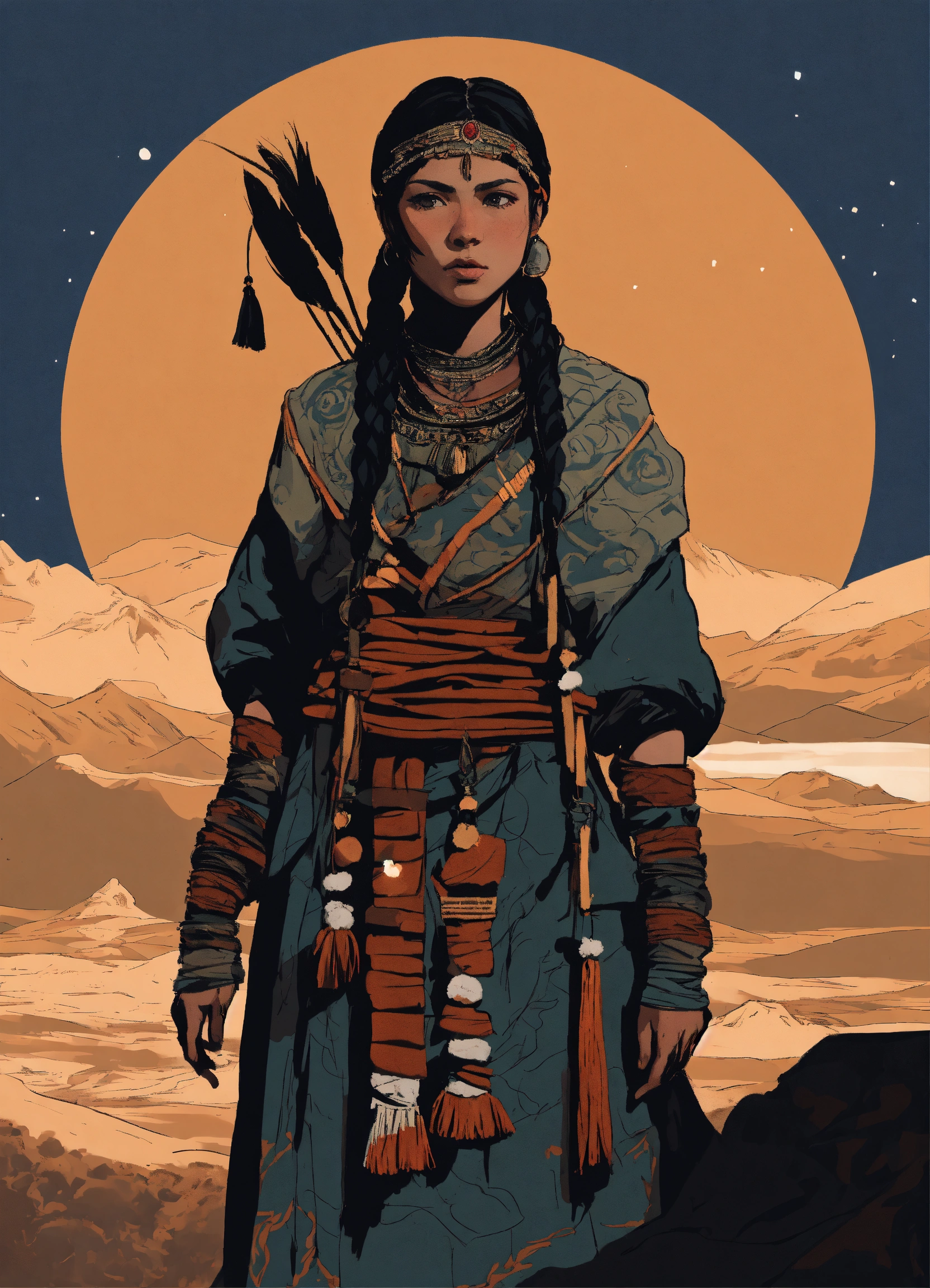 Lexica - Illustration of a young Sámi woman in the style of Bernie ...