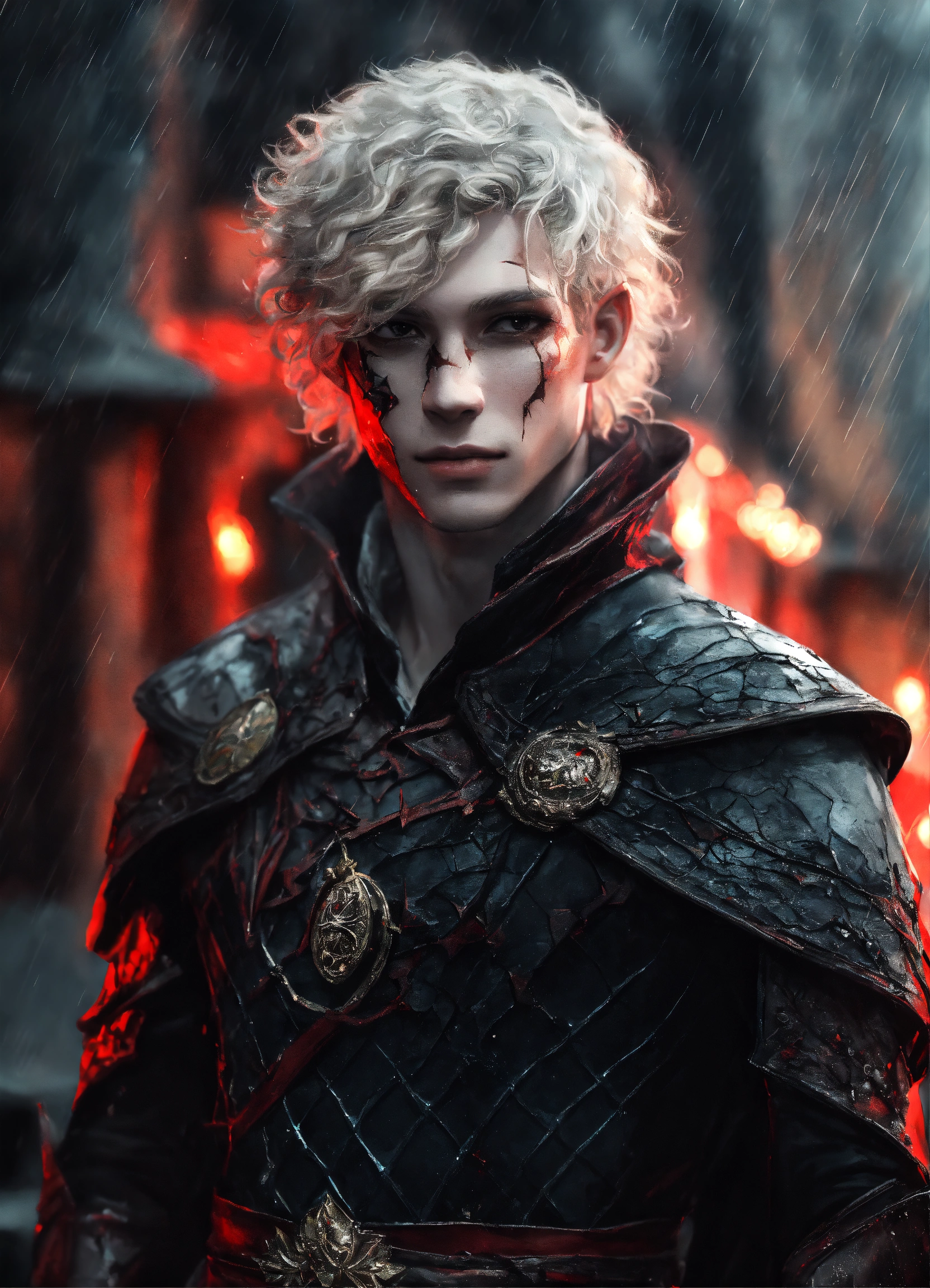 Lexica - Fantasy portrait of a ash-grey skinned elf, masculine ...