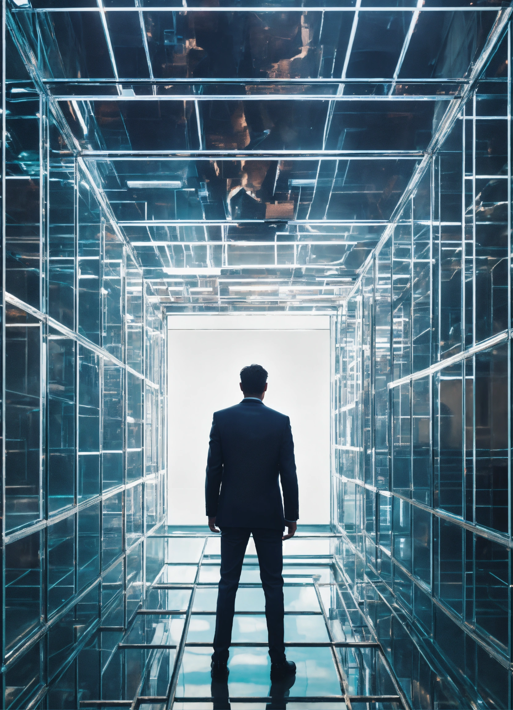 Lexica - Man in the glass labyrinth in modern style game