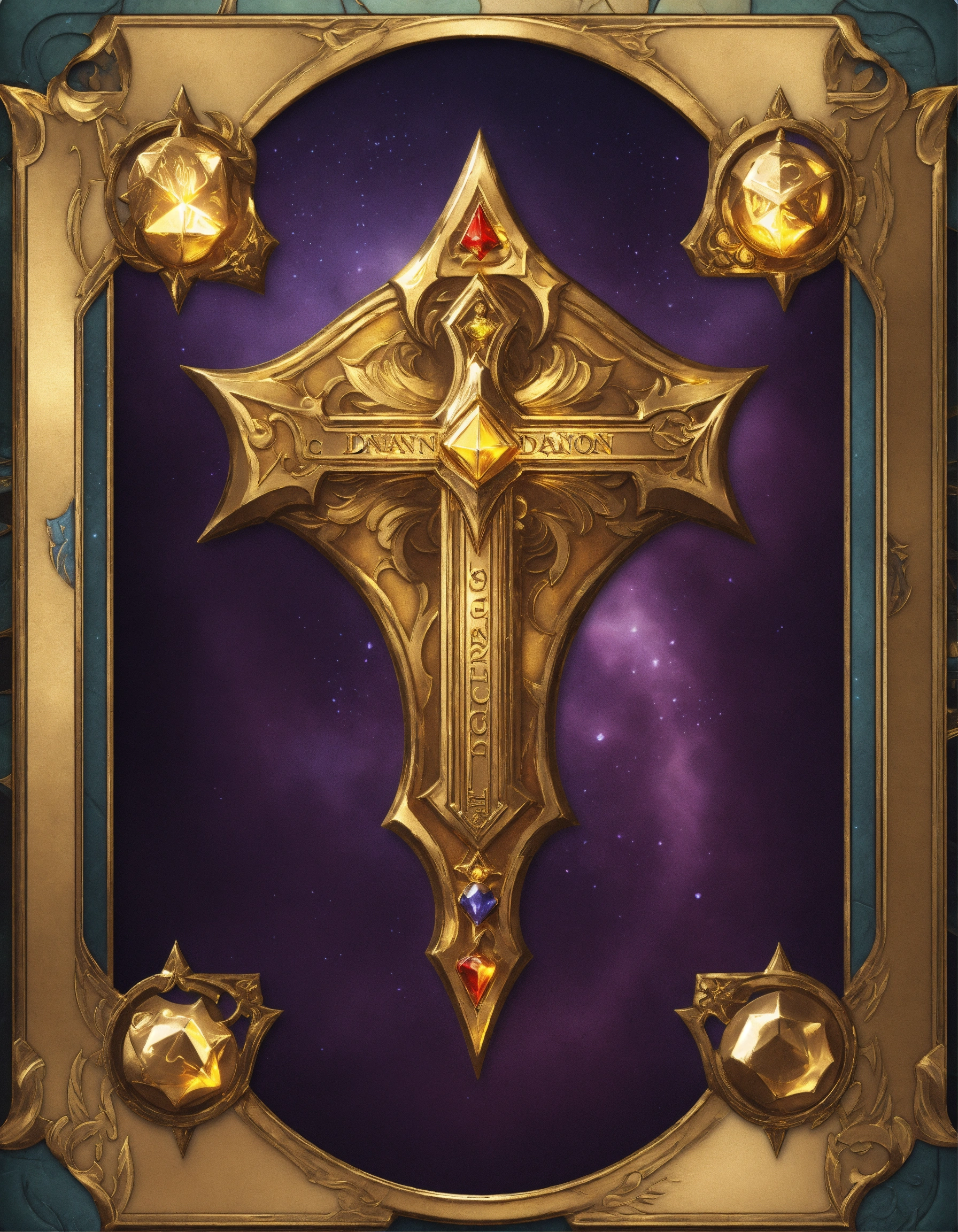 Lexica - RPG card template, fantasy, magic, heroic, gold, jewels, magic ...
