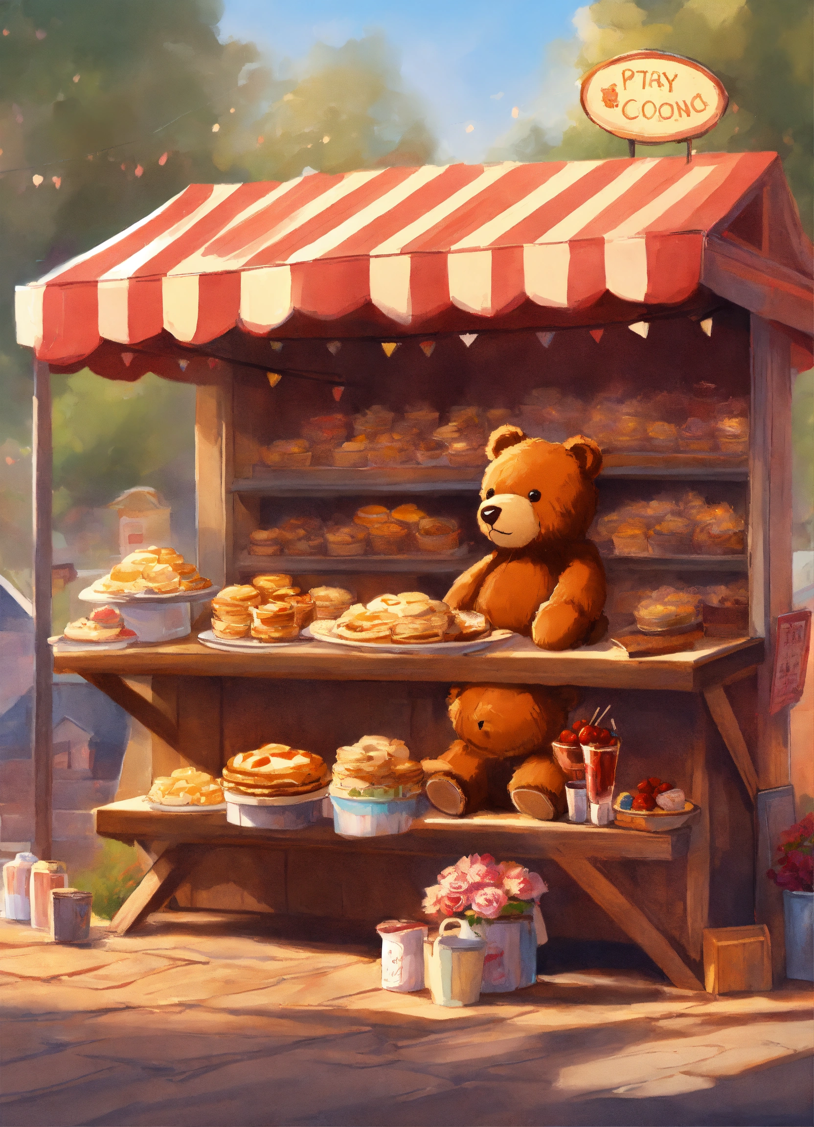 Lexica - Teddy bear stalls, American, digital painting, gorgeous, sharp ...