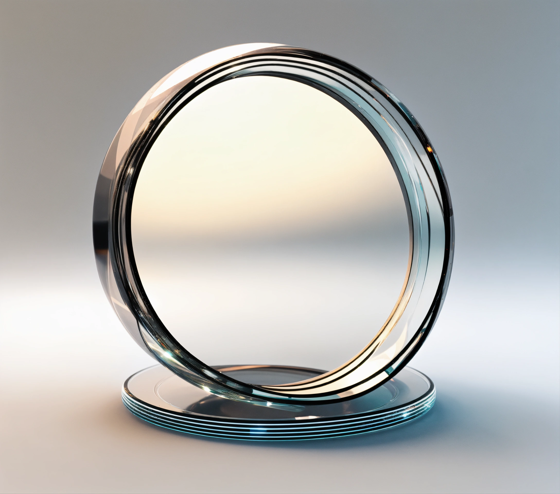 Lexica - Optics glass thin circle side view rotated, illuminated ...