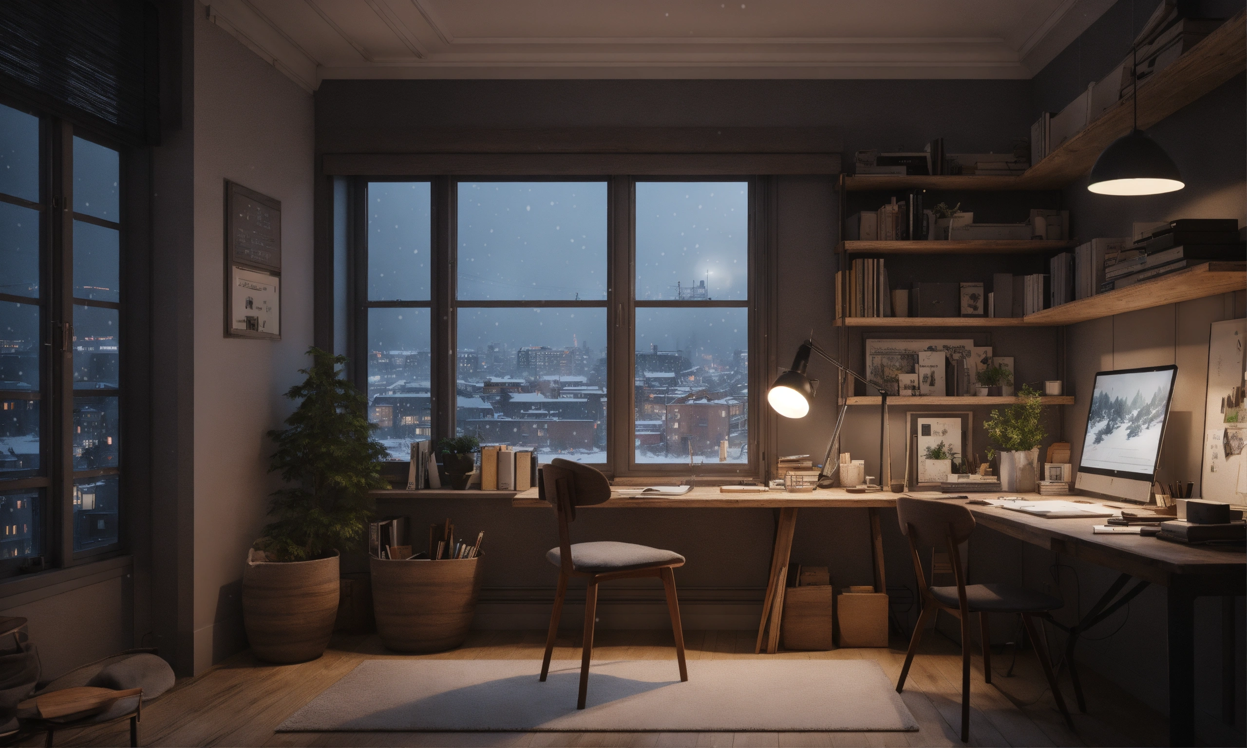Lexica - Study room in nordic apartment stockholm, minimalistic, studio ...