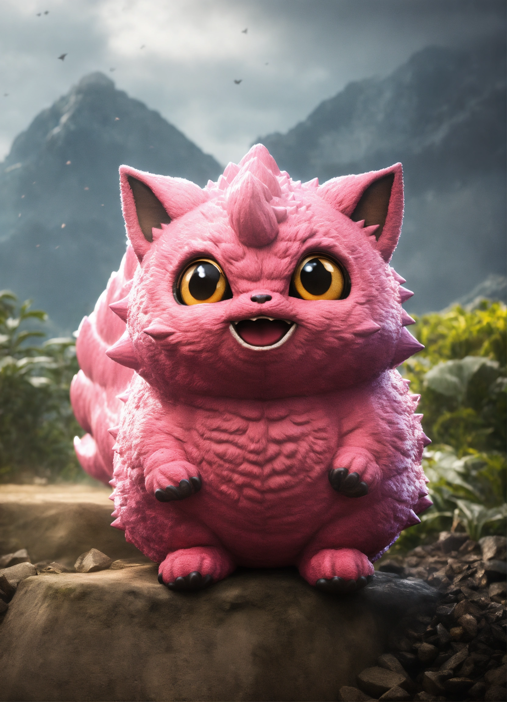 Lexica - Jigglypuff as godzilla, realistic 4k, full body