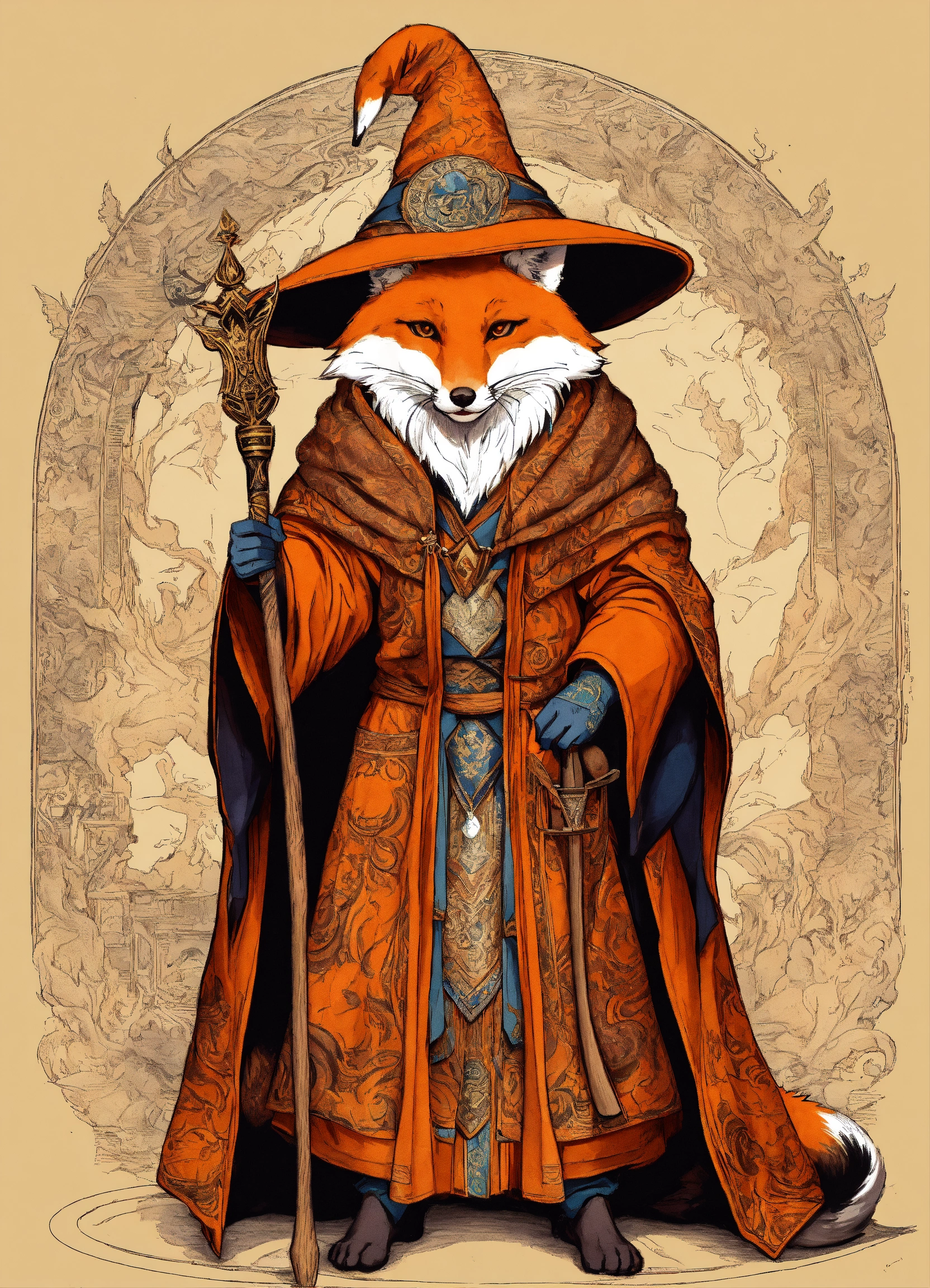 Lexica - Masterpiece, best quality, anthropomorphic fox wearing wizard ...