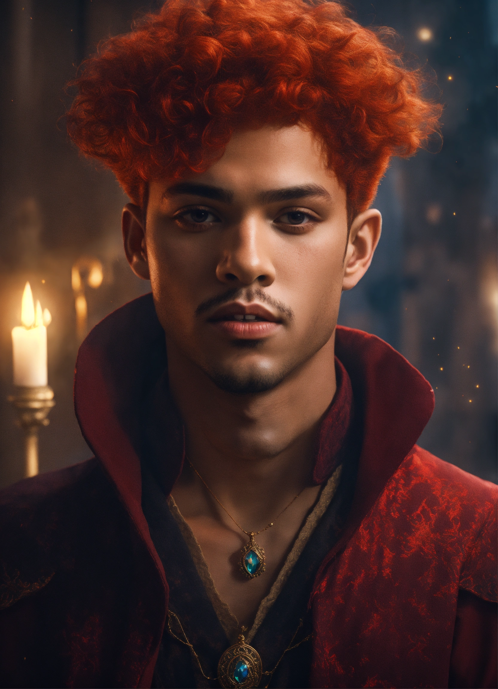 Lexica - Mixed-race people boy prince red hair magical realism 4k