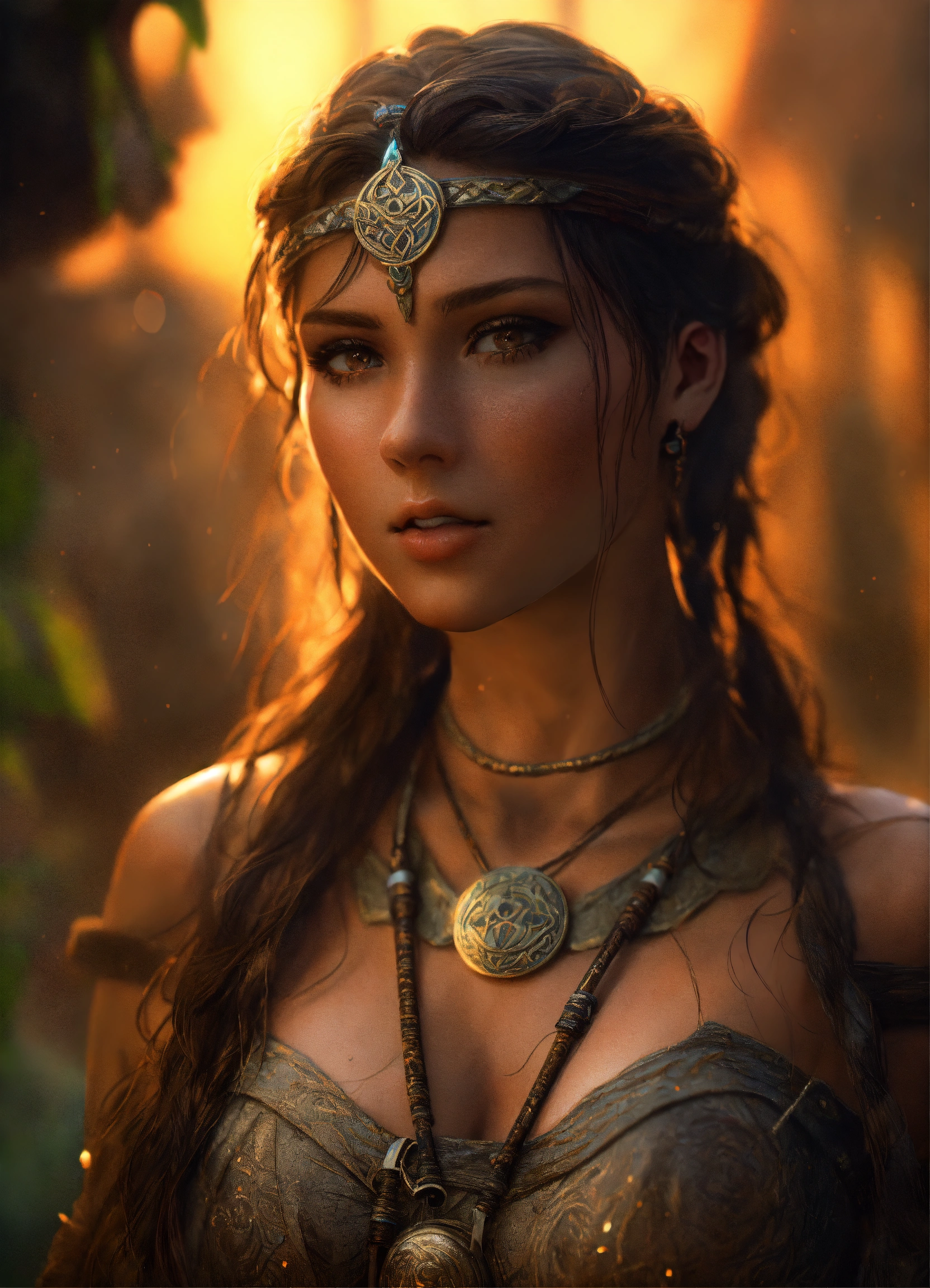 Lexica - Cute Celtic tribal little caprice, shapely, full body, highly detailed, digital ...