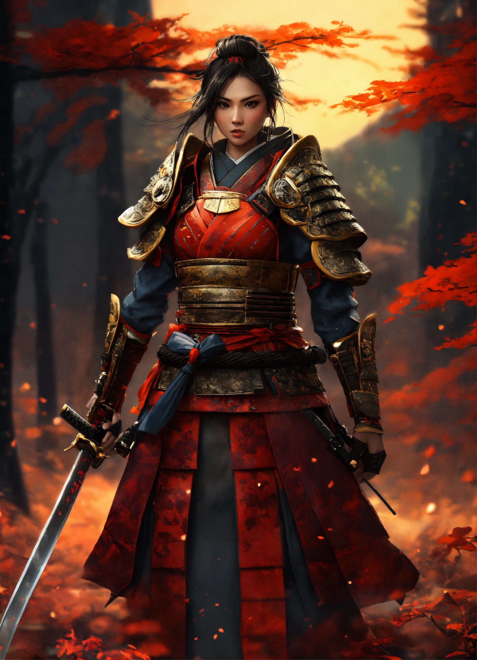 Lexica - Female samurai warrior, amazing armour, detailed, katana ...