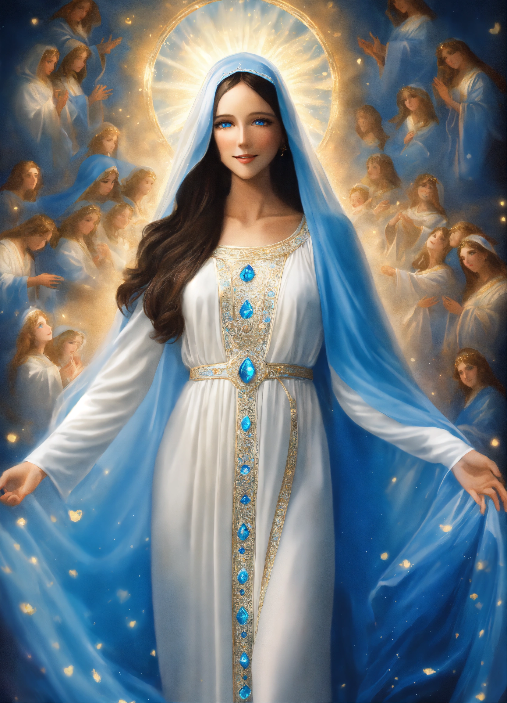 Lexica - A magazine full body photoshoot of the joyous Virgin Mary ...