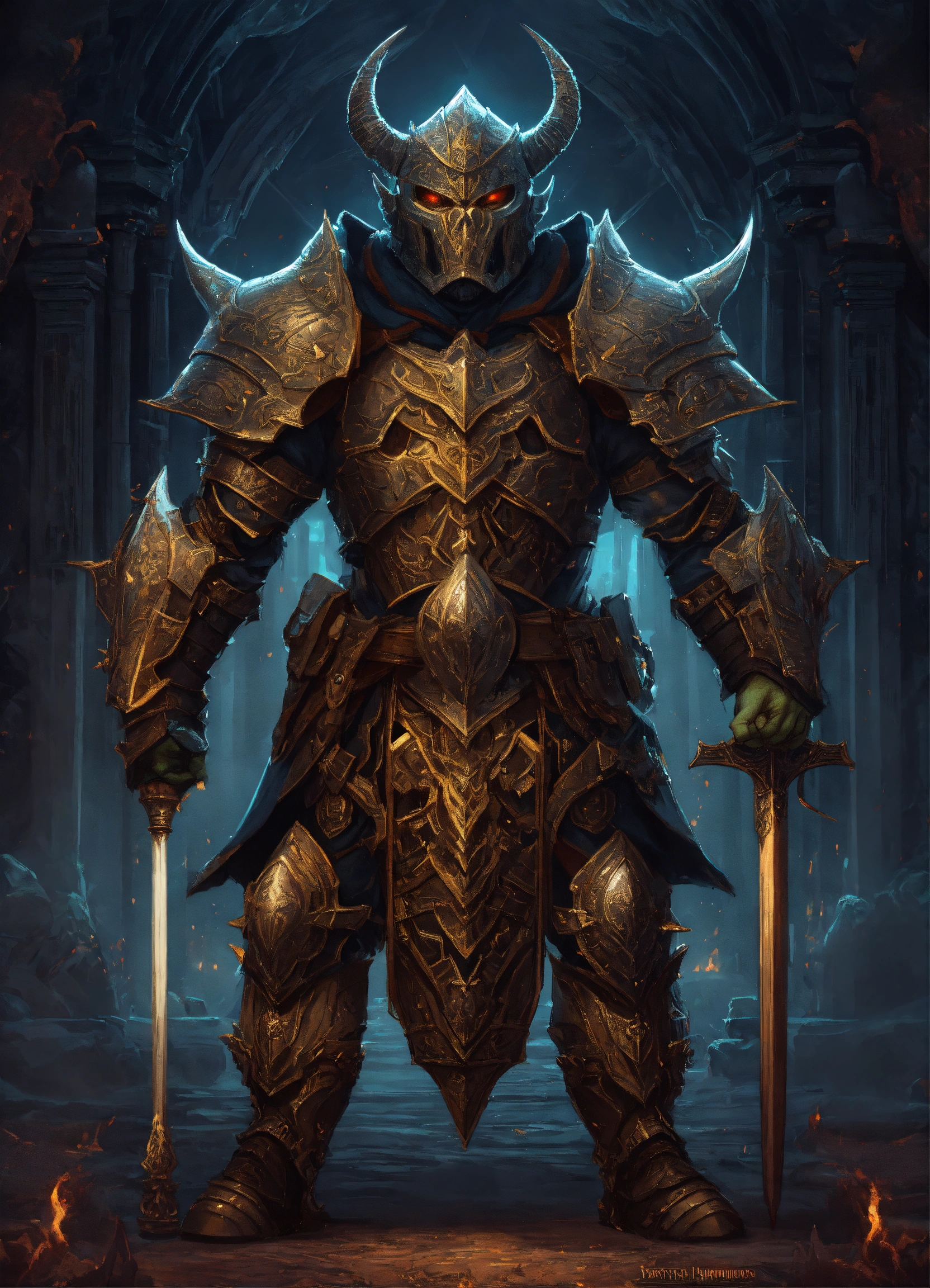 Lexica - A full body orc wearing a helmet, symmetrical epic fantasy art ...