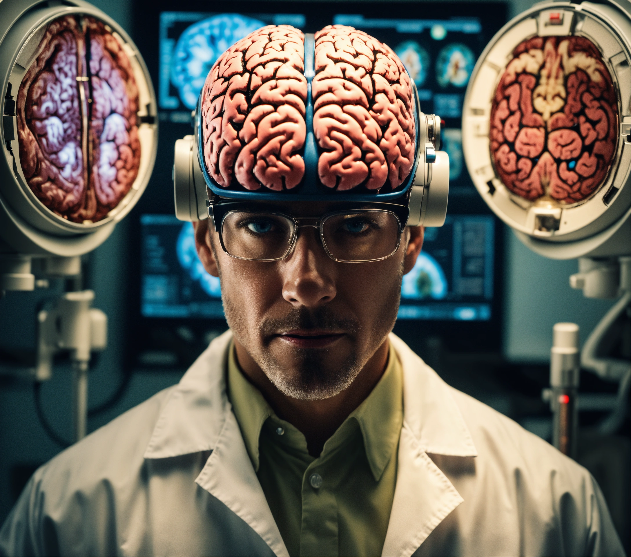 Lexica - A doctor looks at an MRI scan, He has a bionic brain instead ...