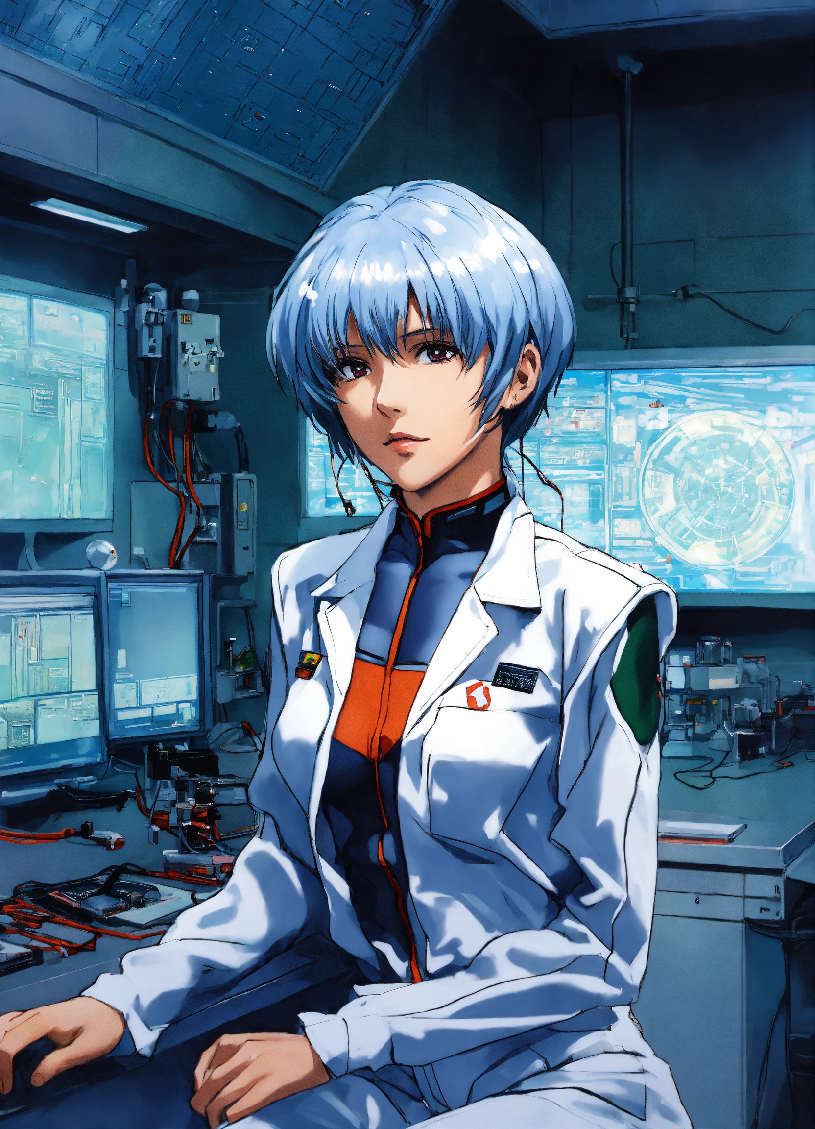 Lexica - Portrait of Rei Ayanami from Neon Genesis Evangelion, inside ...