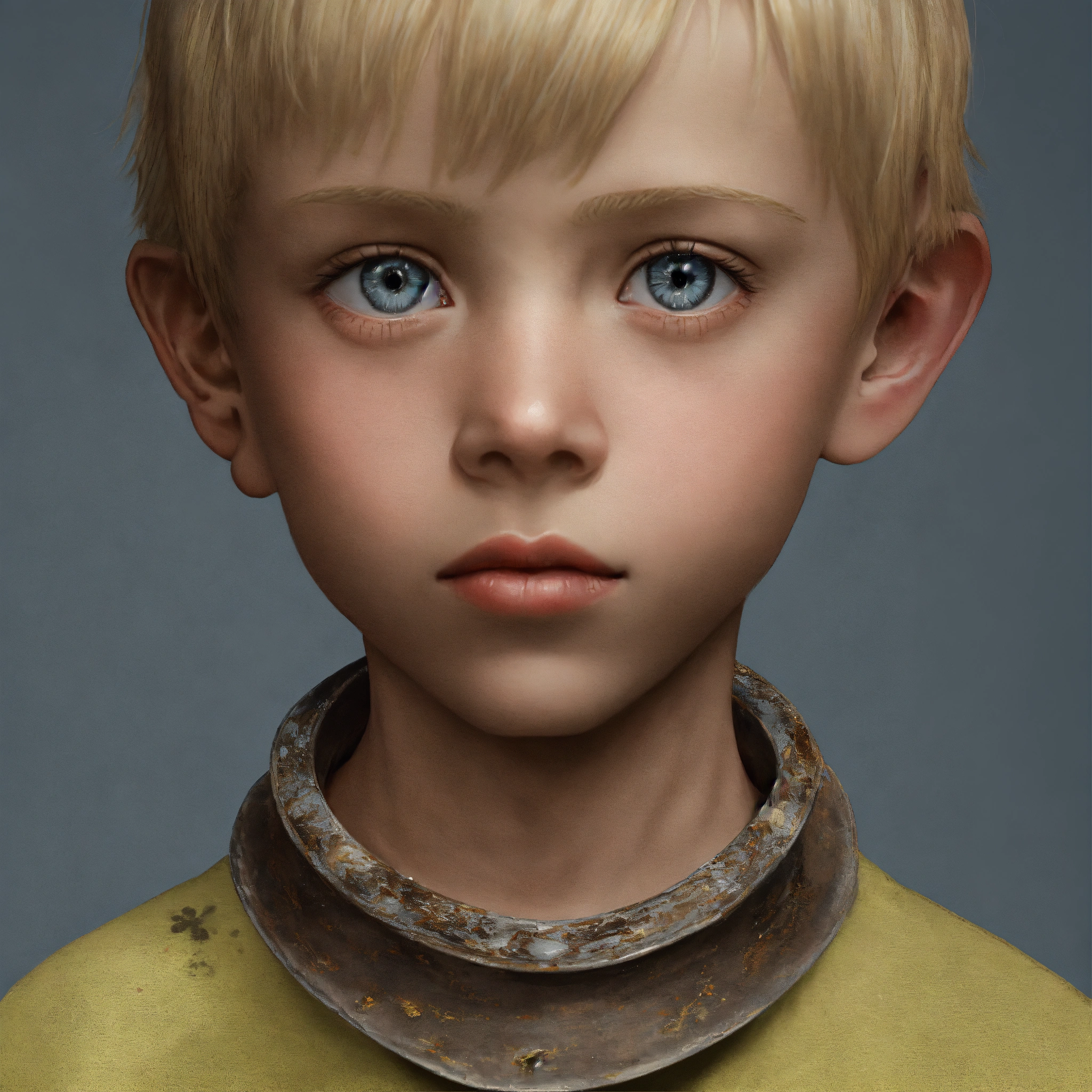 Lexica - Scrawny little stubble-blond boy with collar face, emaciated ...