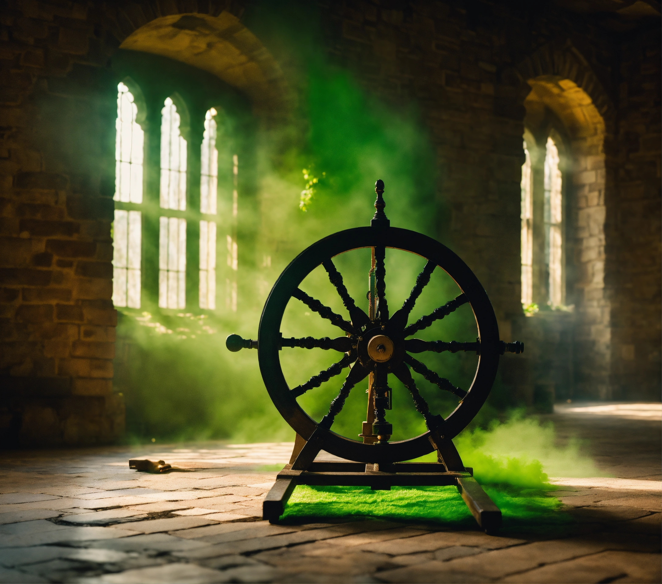 Lexica - A spinning wheel in a room in the castle tower , there is a ...