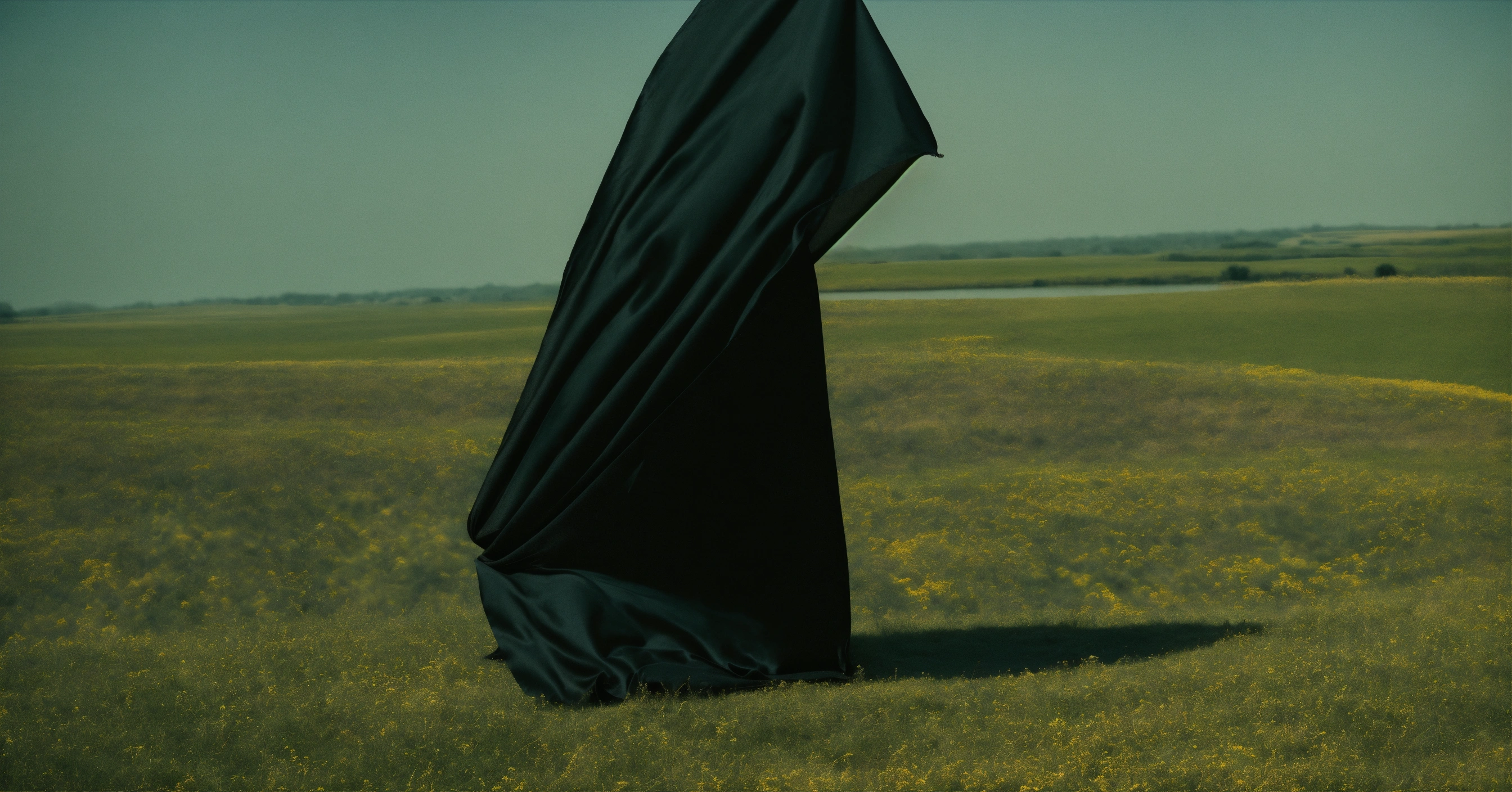 Lexica - A girl take off a black cloth covering an object