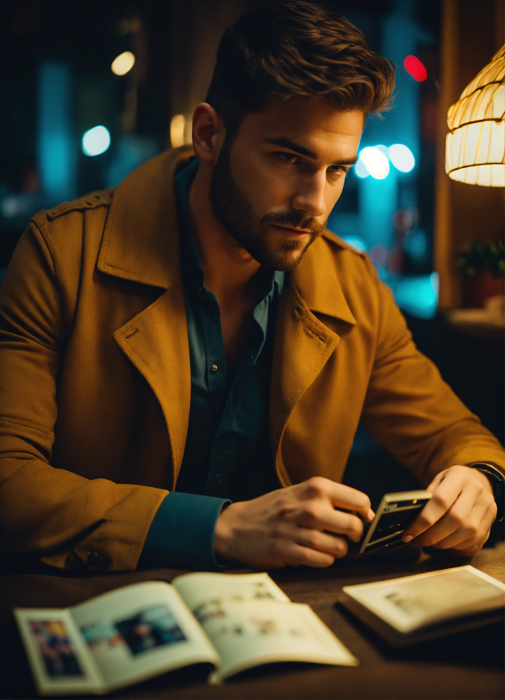 Lexica - Cinematic photo handsome, charming, stalker creep looking at ...