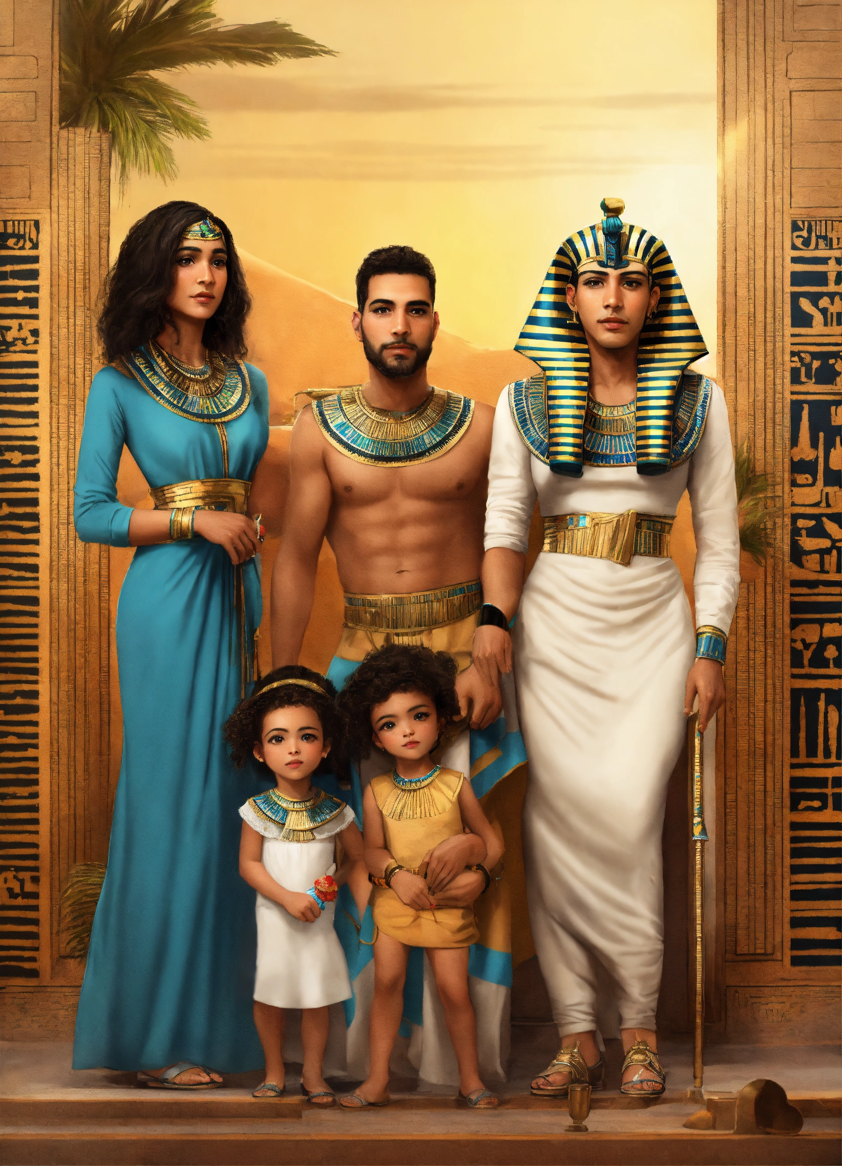 Lexica - Modern Egyptian family, realistic