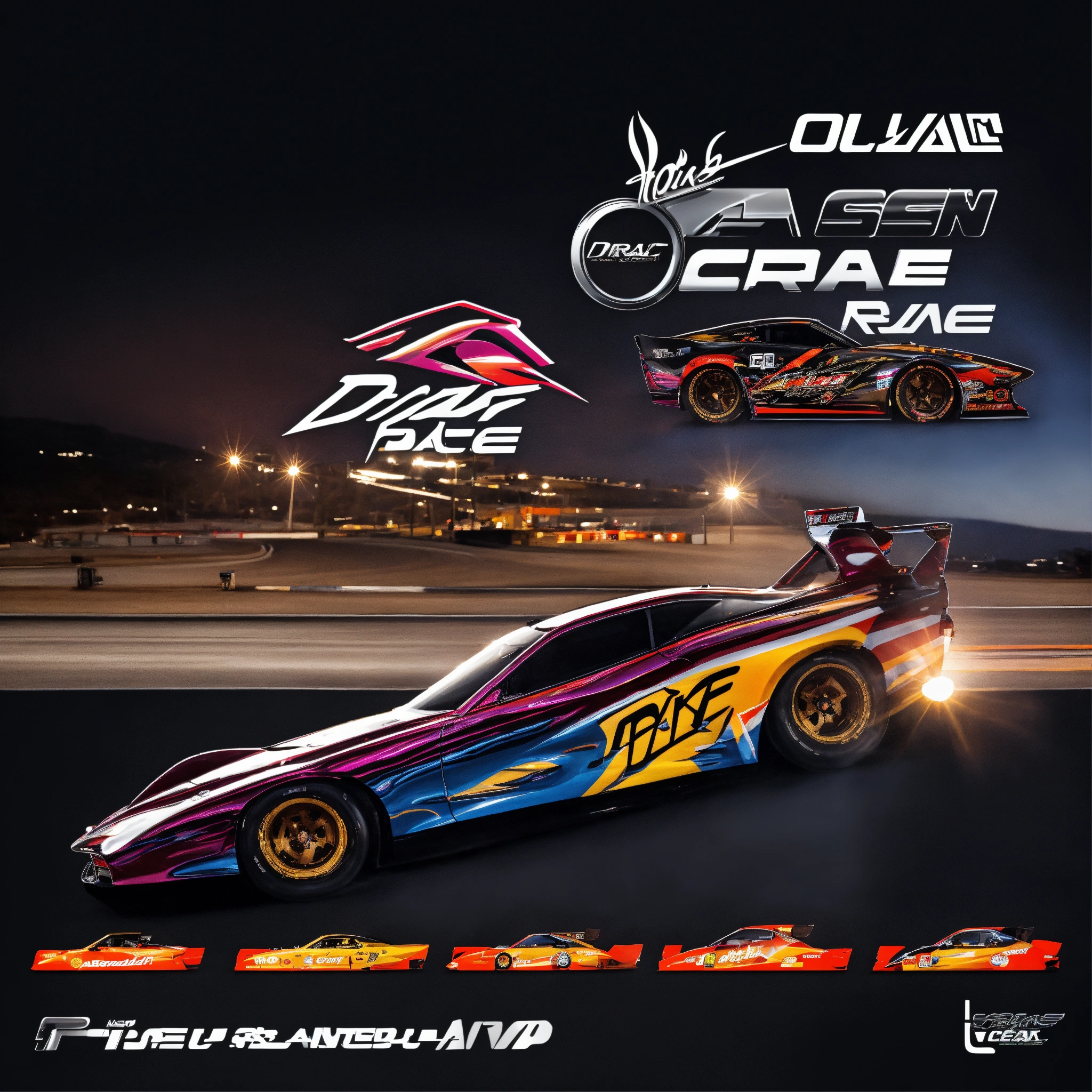 Lexica - Clean modern drag race car badge sticker