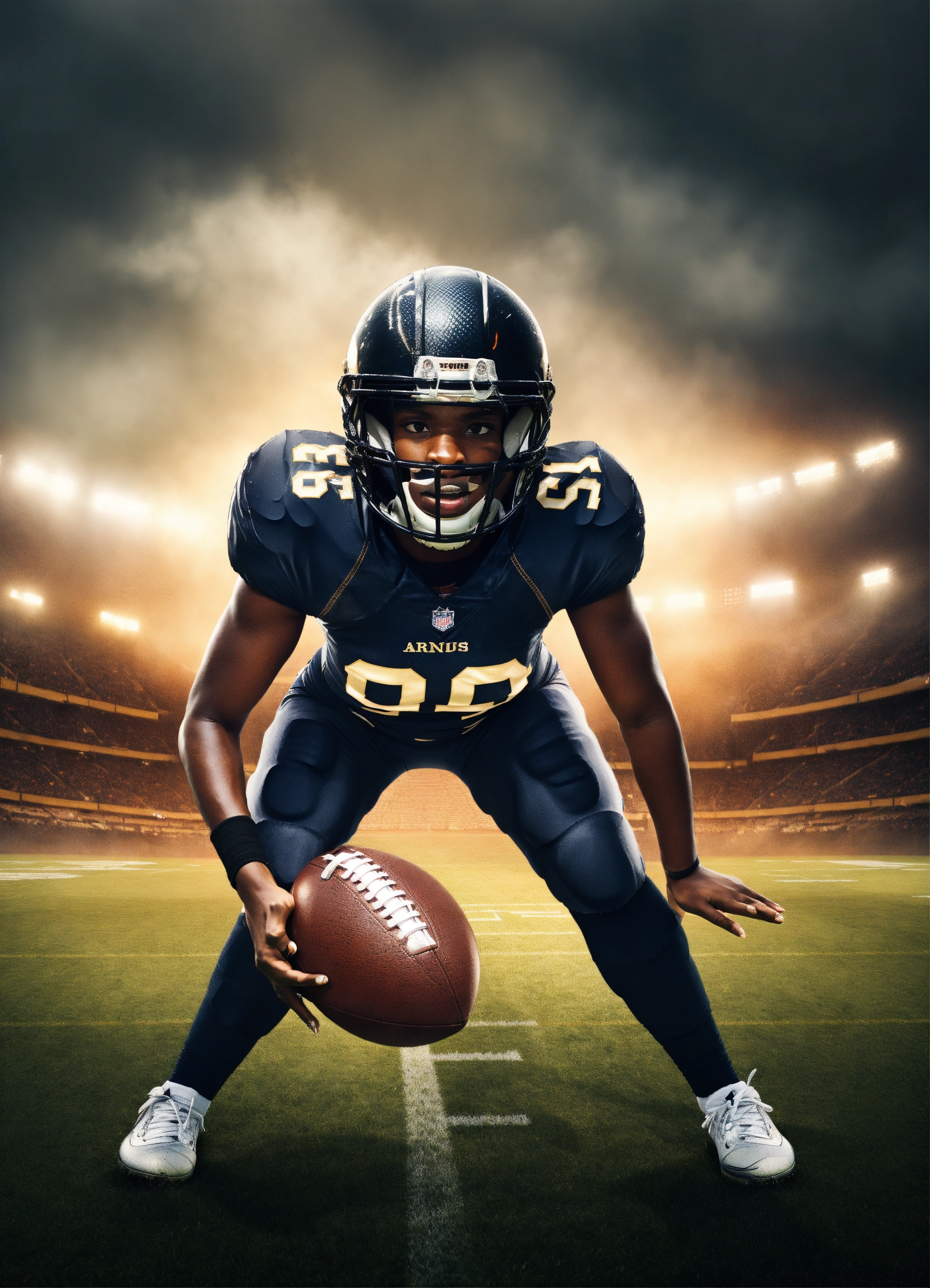 Lexica - Create a realistic photo of a black woman American football ...