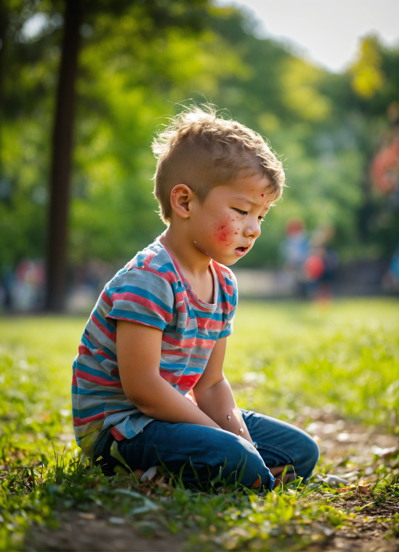 Lexica - A kid gets hurt while playing in the park.