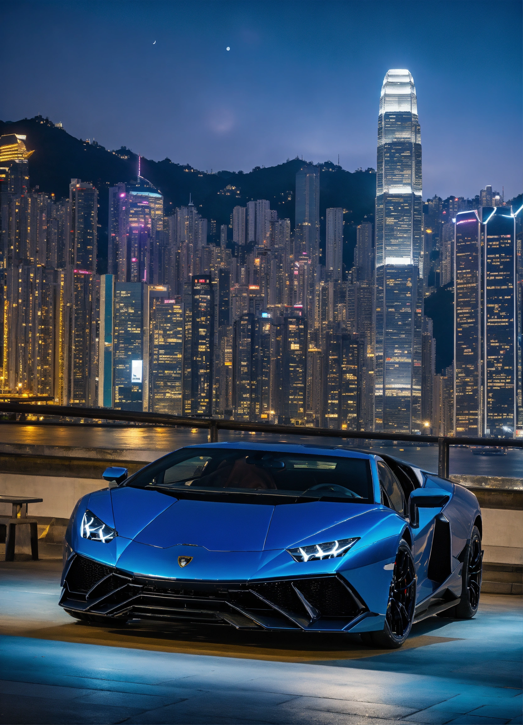 Lexica - 2023 Lamborghini Avendor blue, metallic appearance, shiny ...