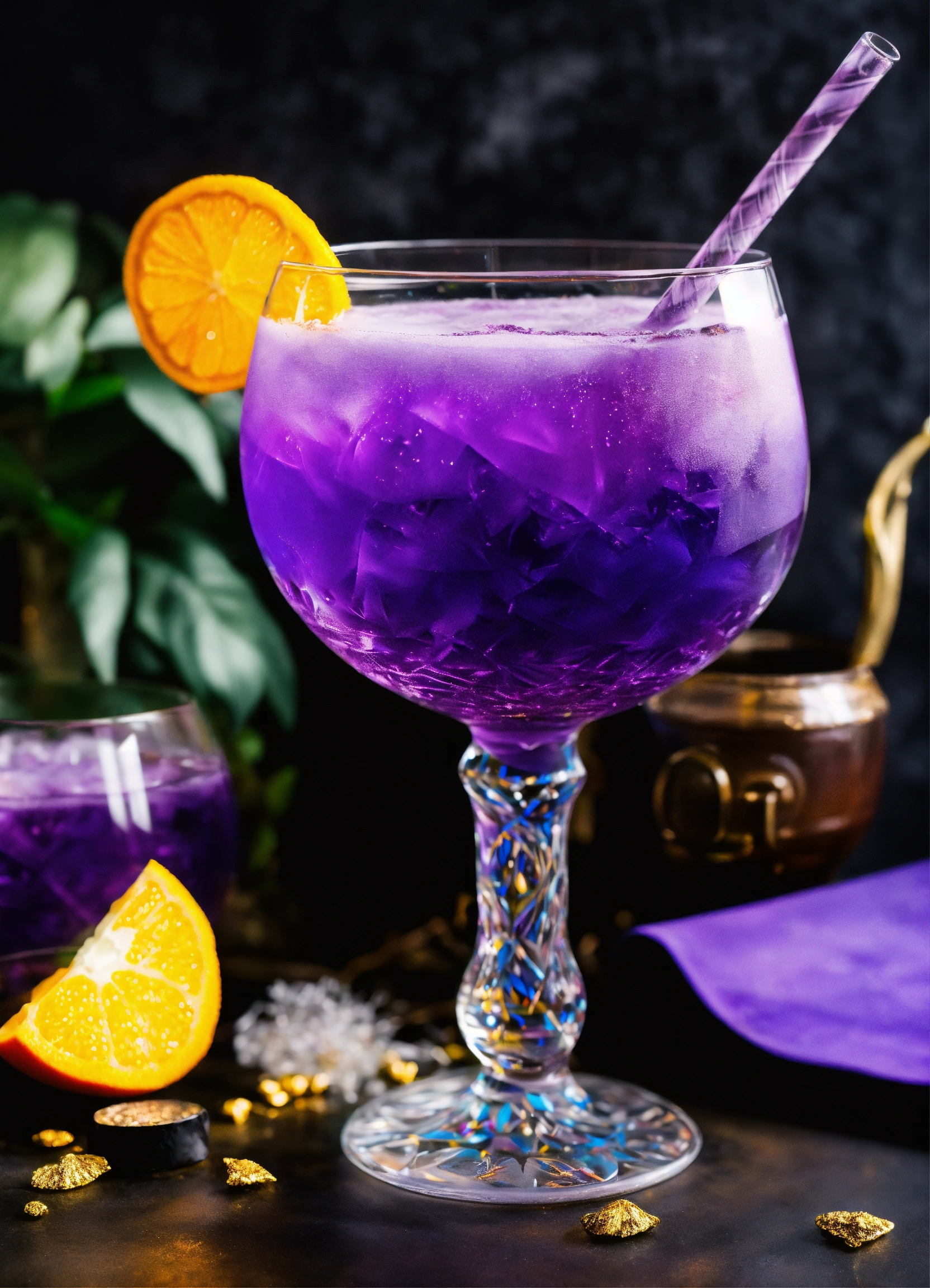 Lexica - Clear vibrant purple wizard drink in standard glassware ...