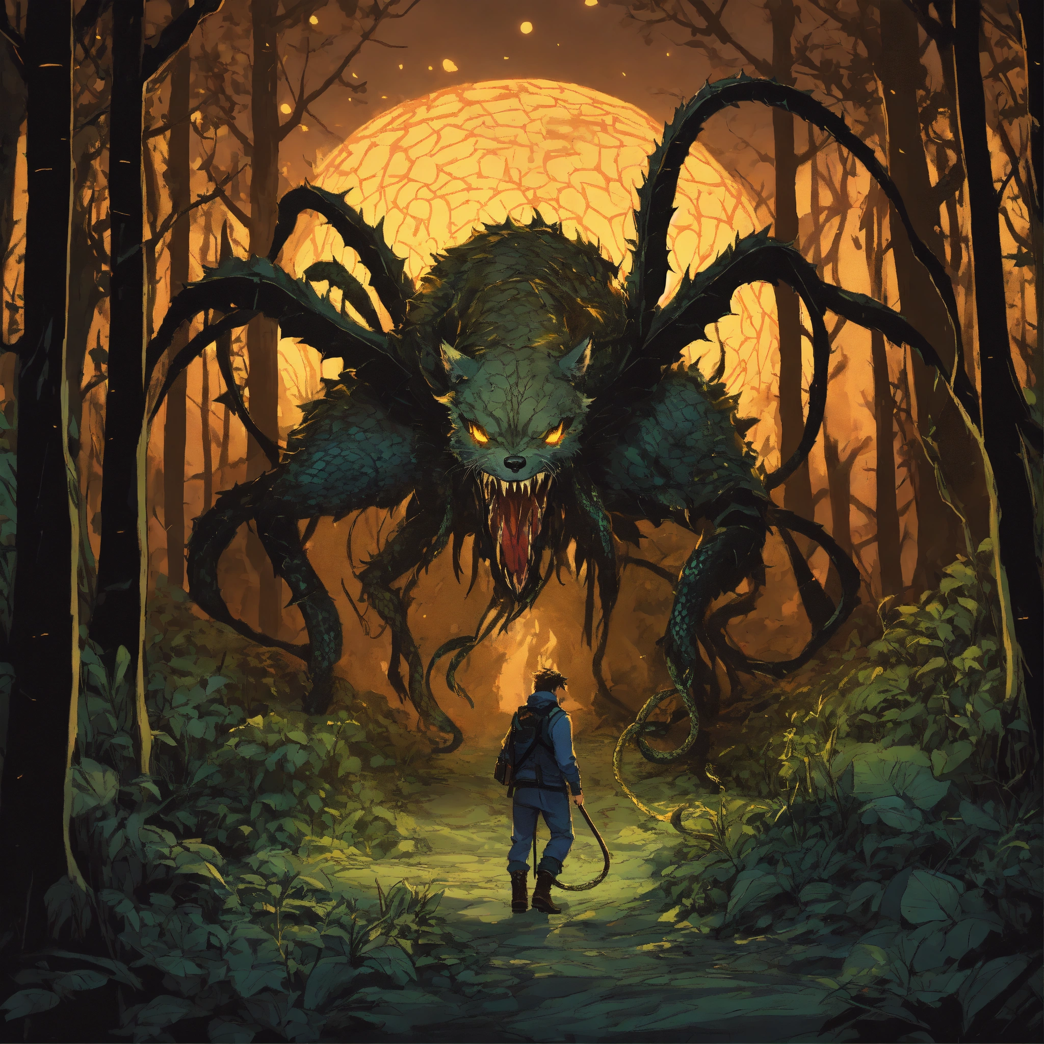 Lexica - A fantasy monster that is a Spider with snake scales, and a ...