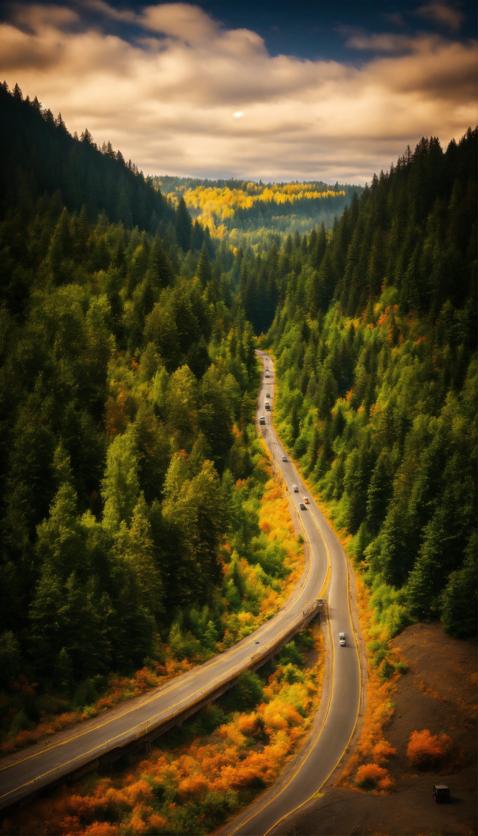 Lexica - McKenzie Highway Oregon, tilt-shift style, ultra high ...