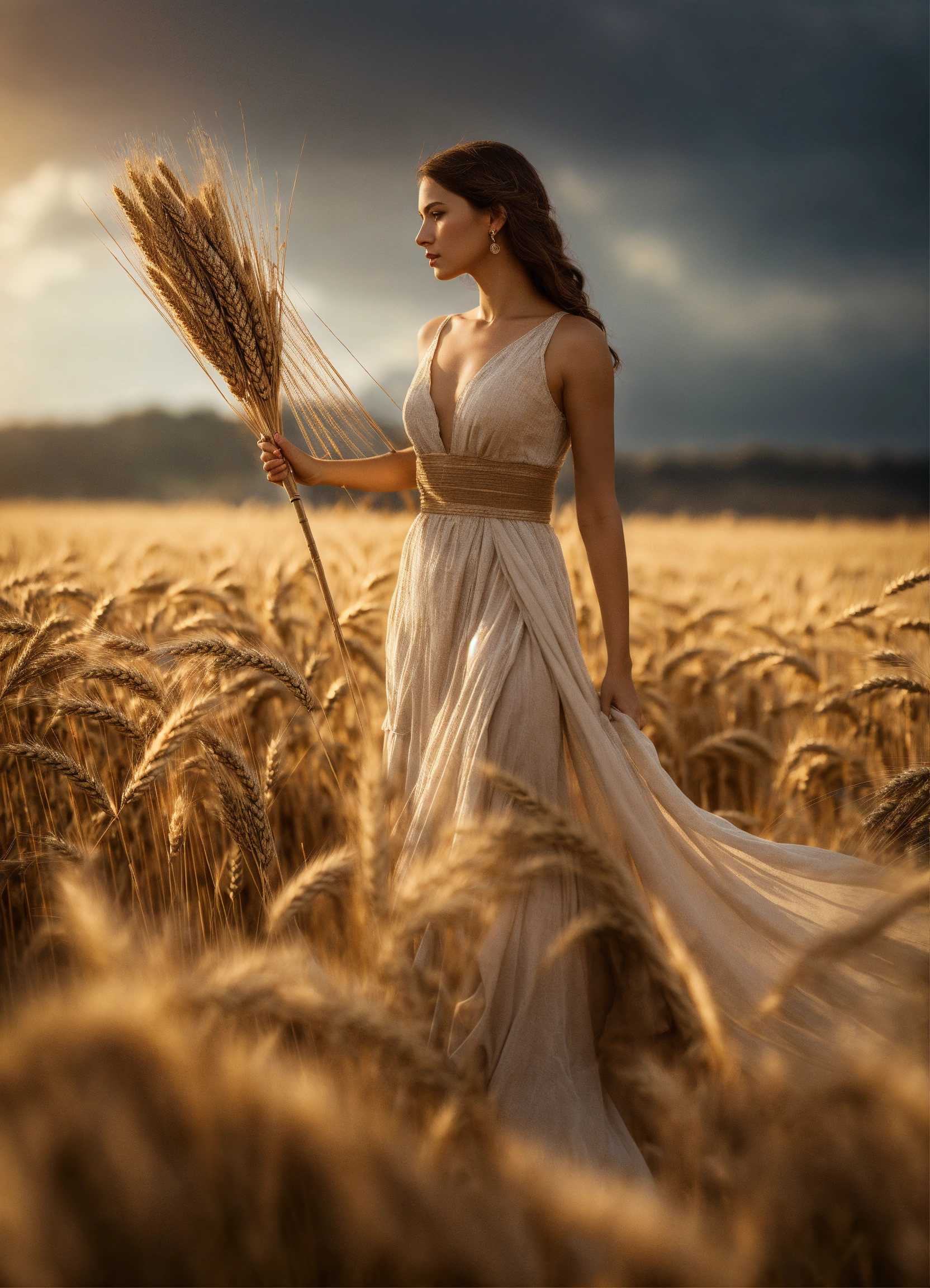 Lexica - Goddess of the harvest, holding sheaf of wheat and scythe ...