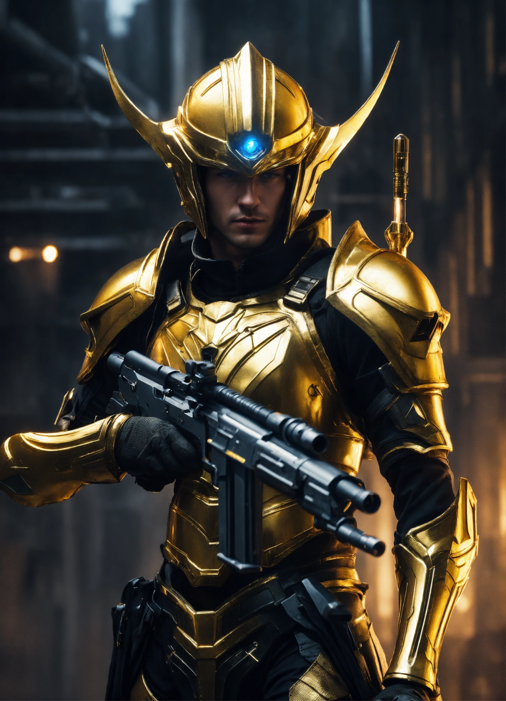 Lexica - High elf sci fi soldier wearing heavy sci fi elven armor ...