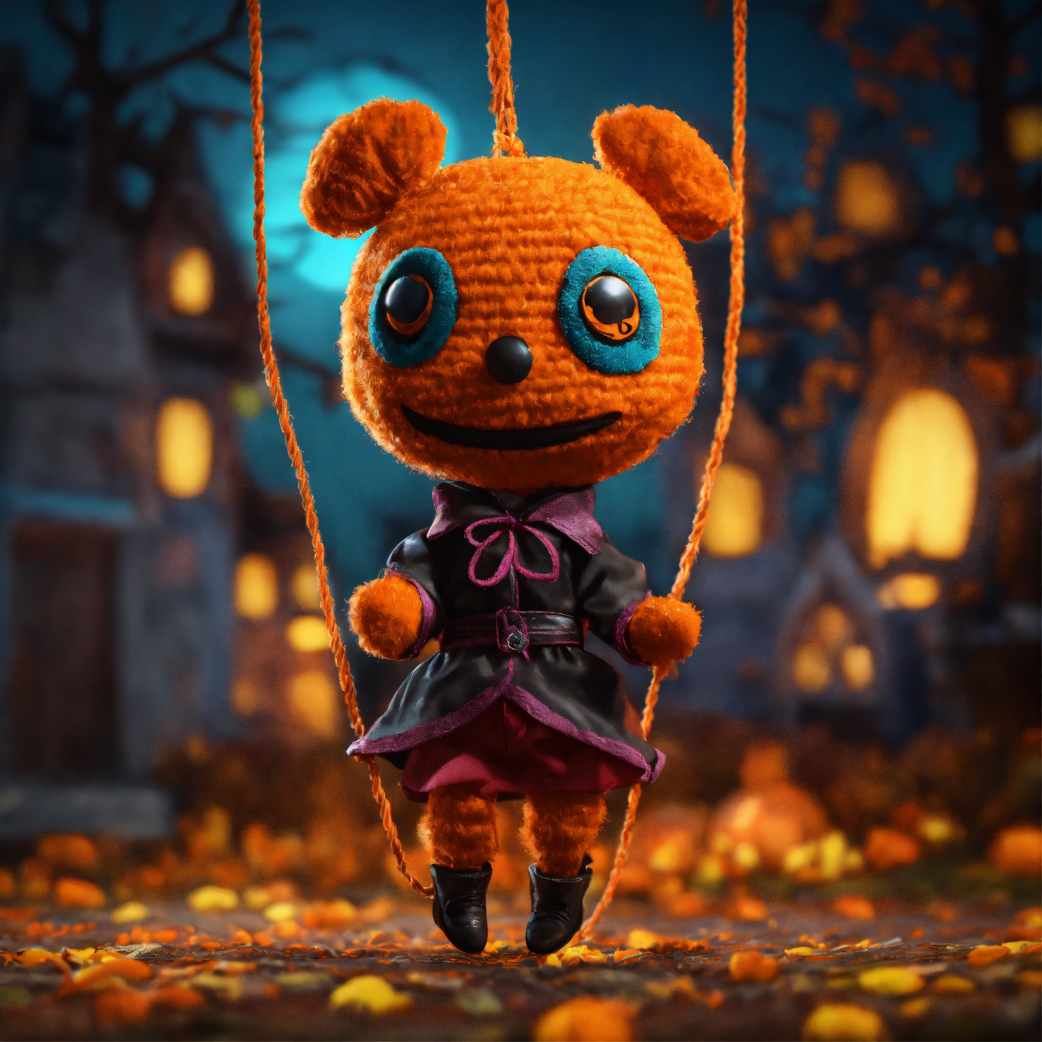 Lexica - Cute puppet on a string, halloween, unreal engine render, 8k