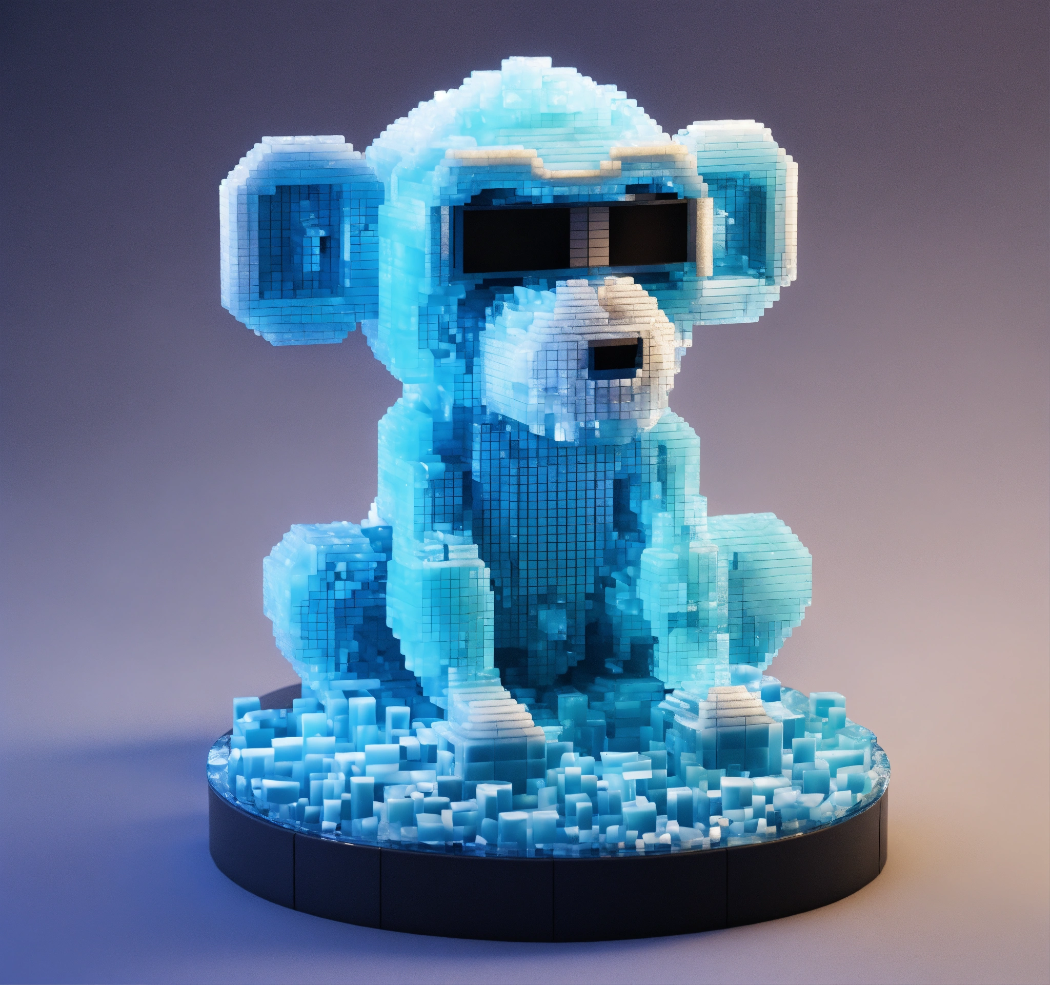 Lexica - Pixelated 3d monkey ice
