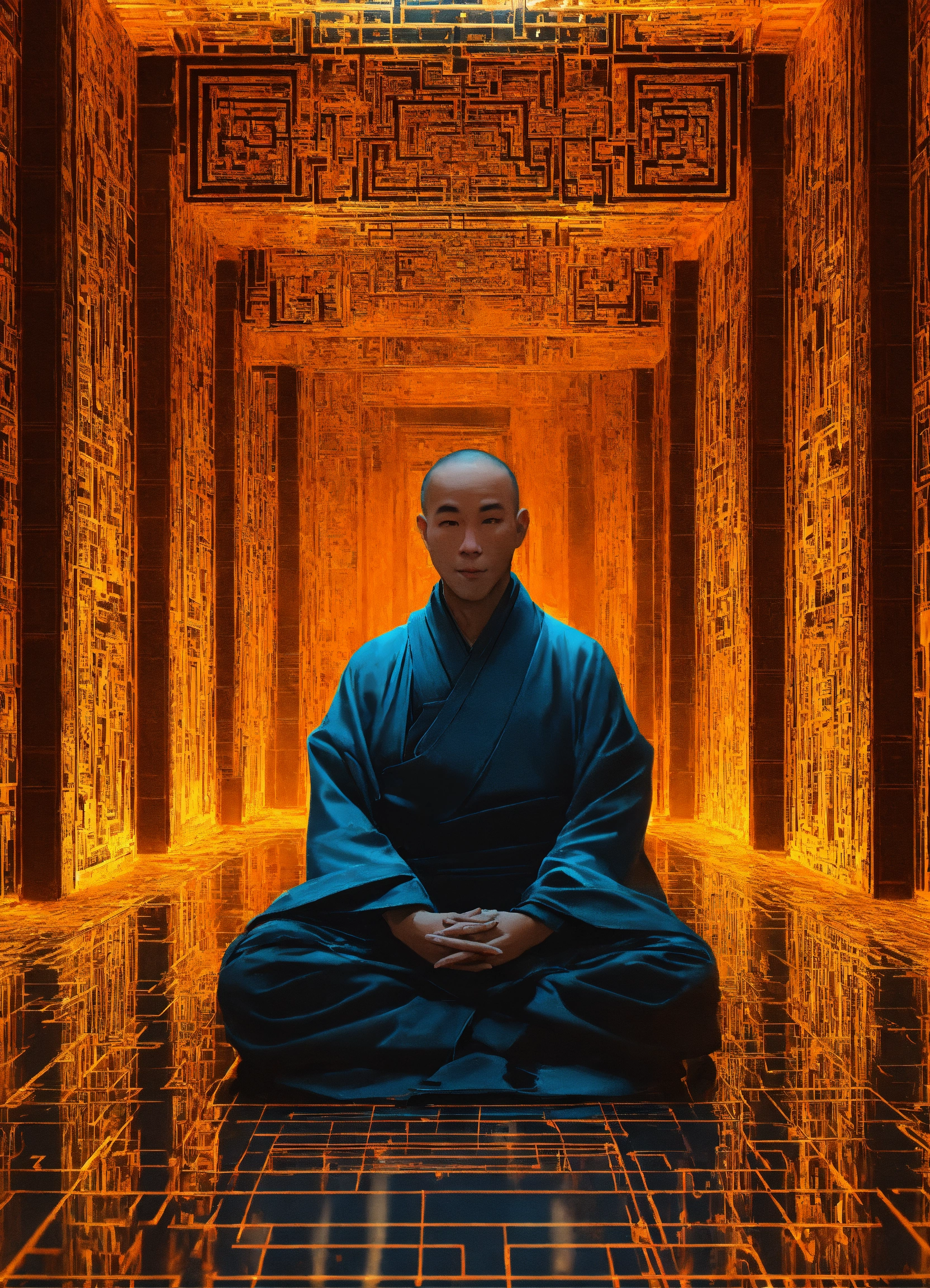 Lexica - Sitting Taoist monk tesseract body fractal three point ...