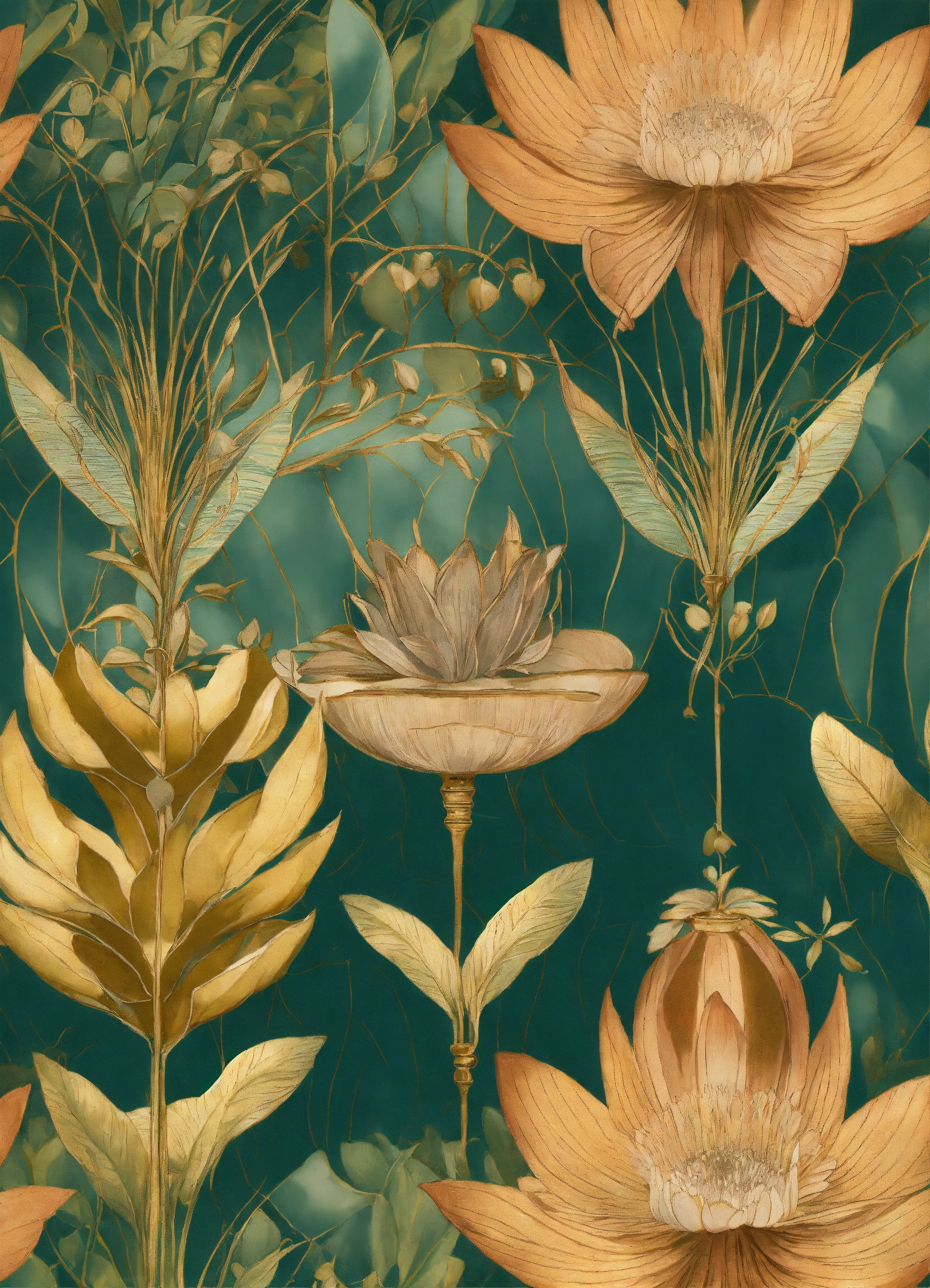 Lexica - Botanical vintage surreal pattern, petite embellishments ...