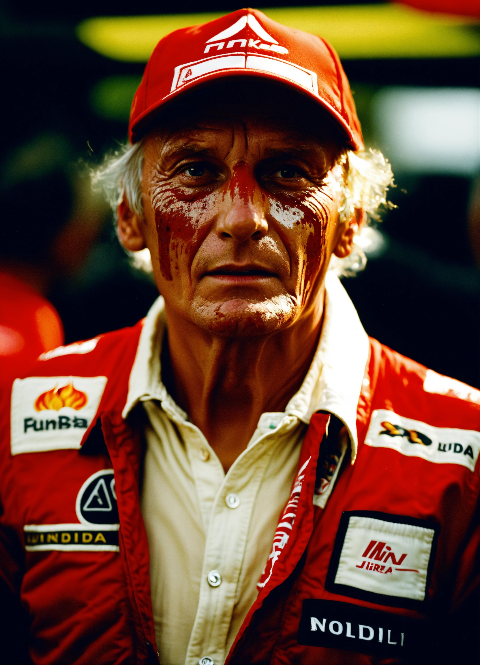 Lexica - Niki lauda burnt face formula 1 flames