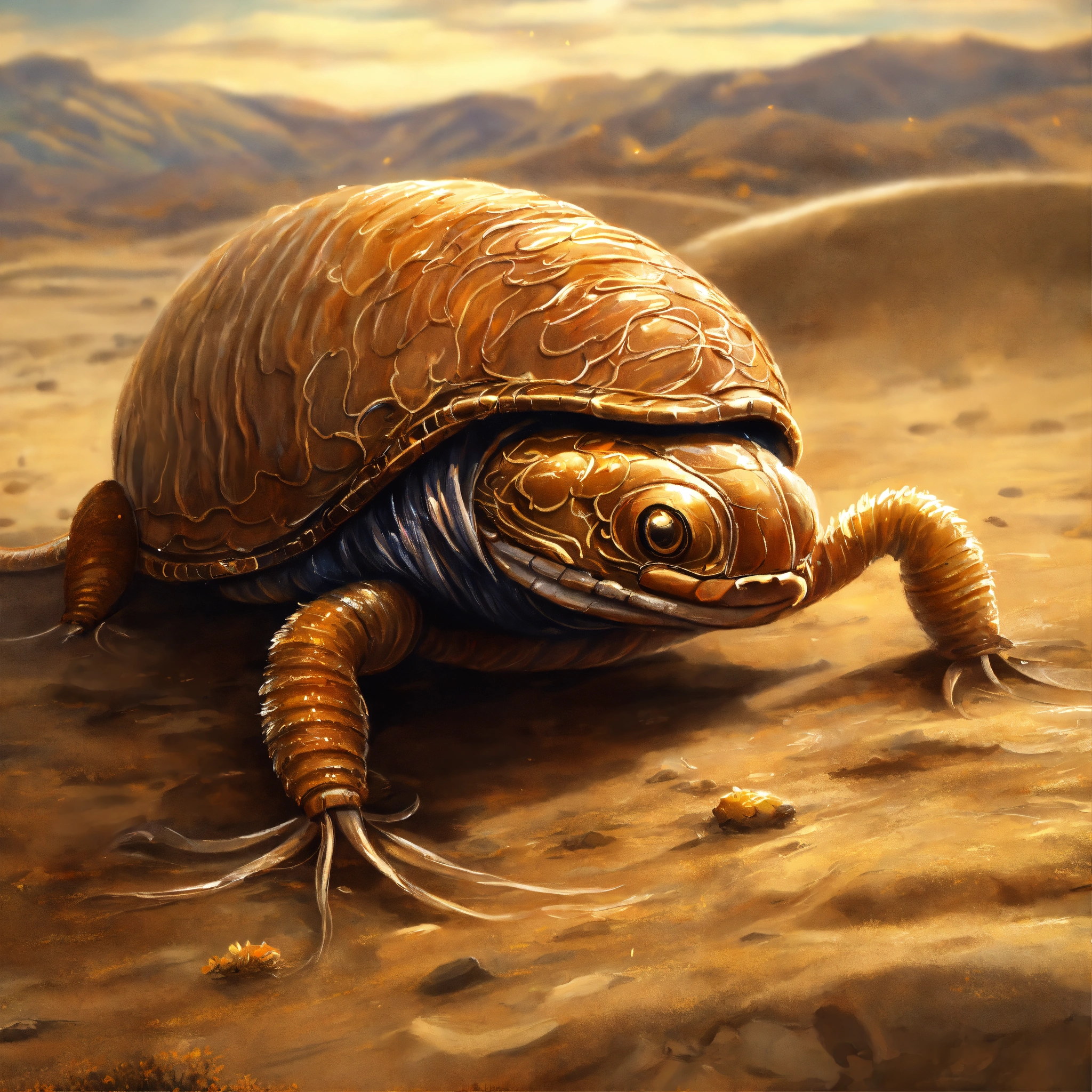 Lexica - Concept art of a Mongolian sand blind worm, oil painting style ...