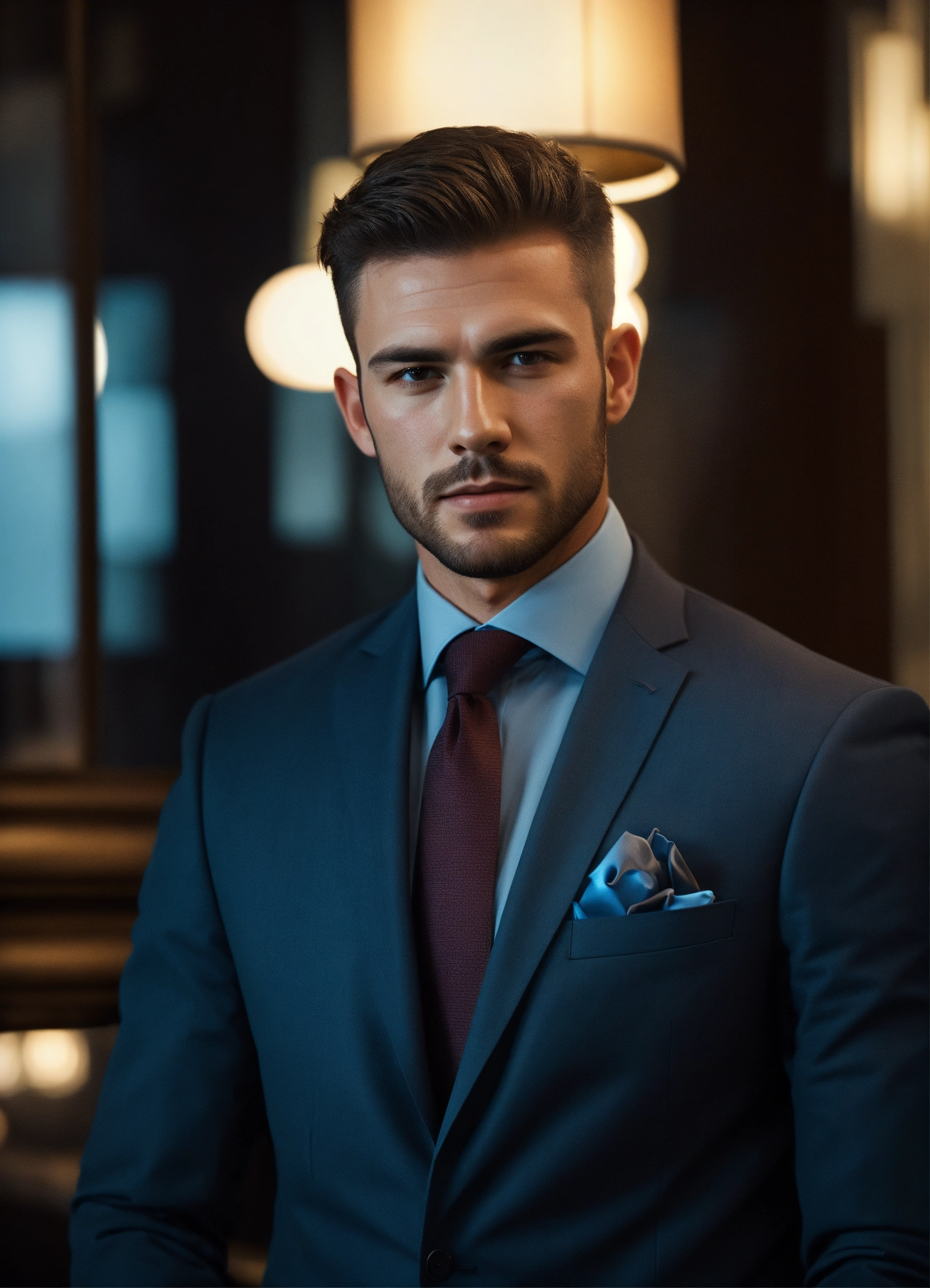 Lexica - A handsome realistic man in a business suit diffused lighting