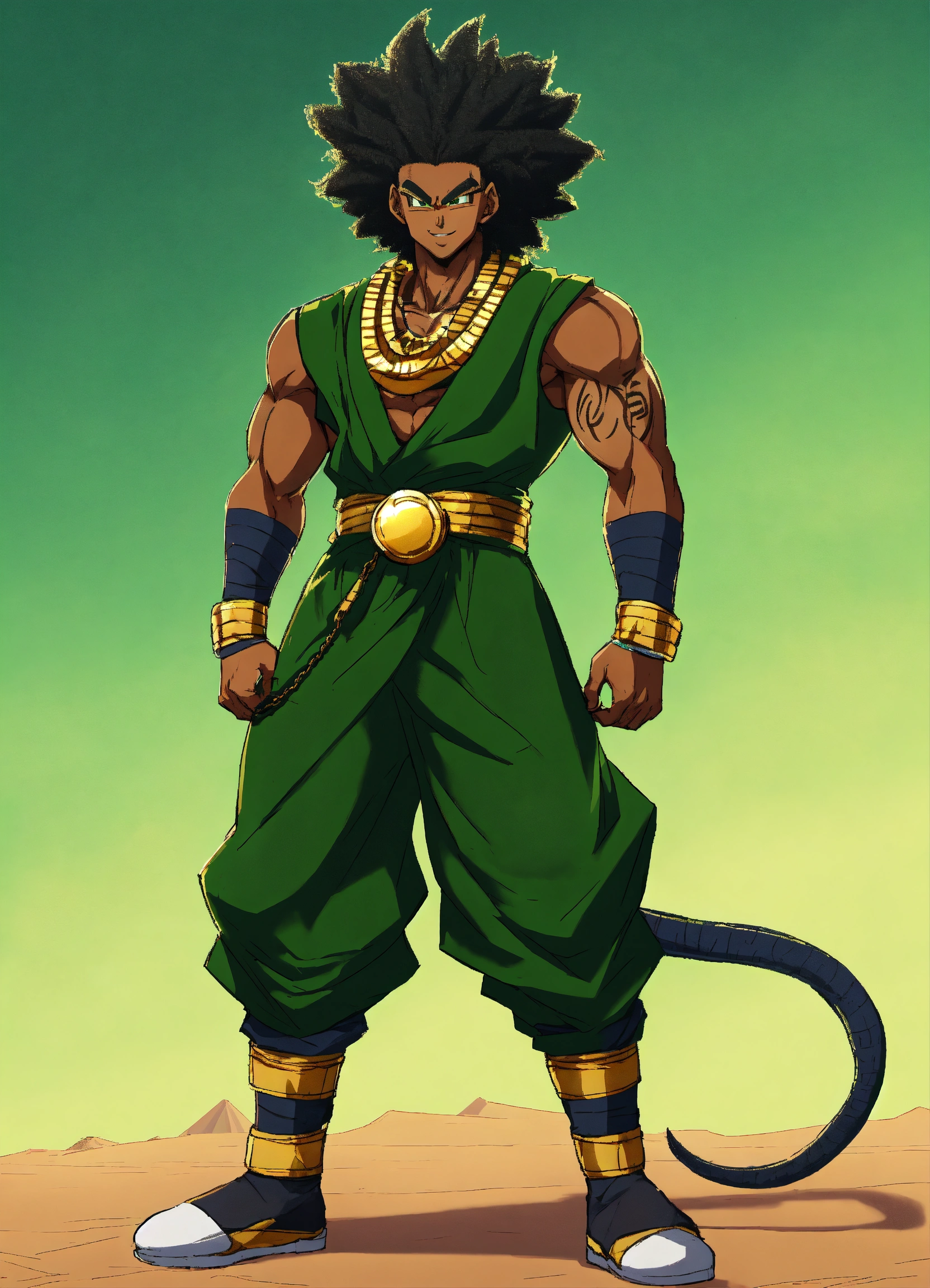 Lexica - African dragon ball z anime styled character, athletic build ...