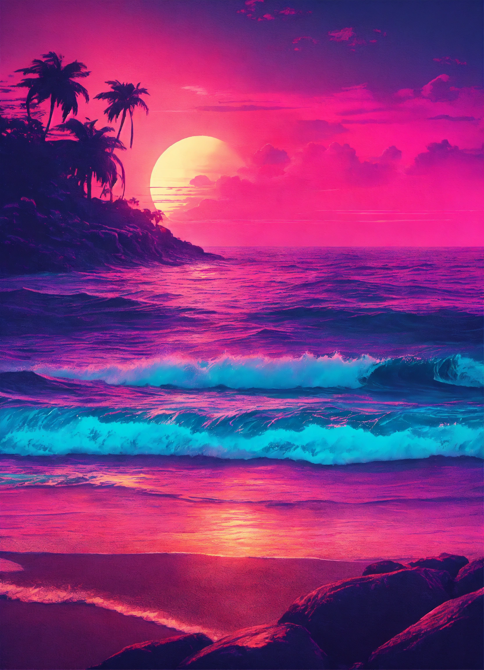Lexica - Synthwave, waves, ocean