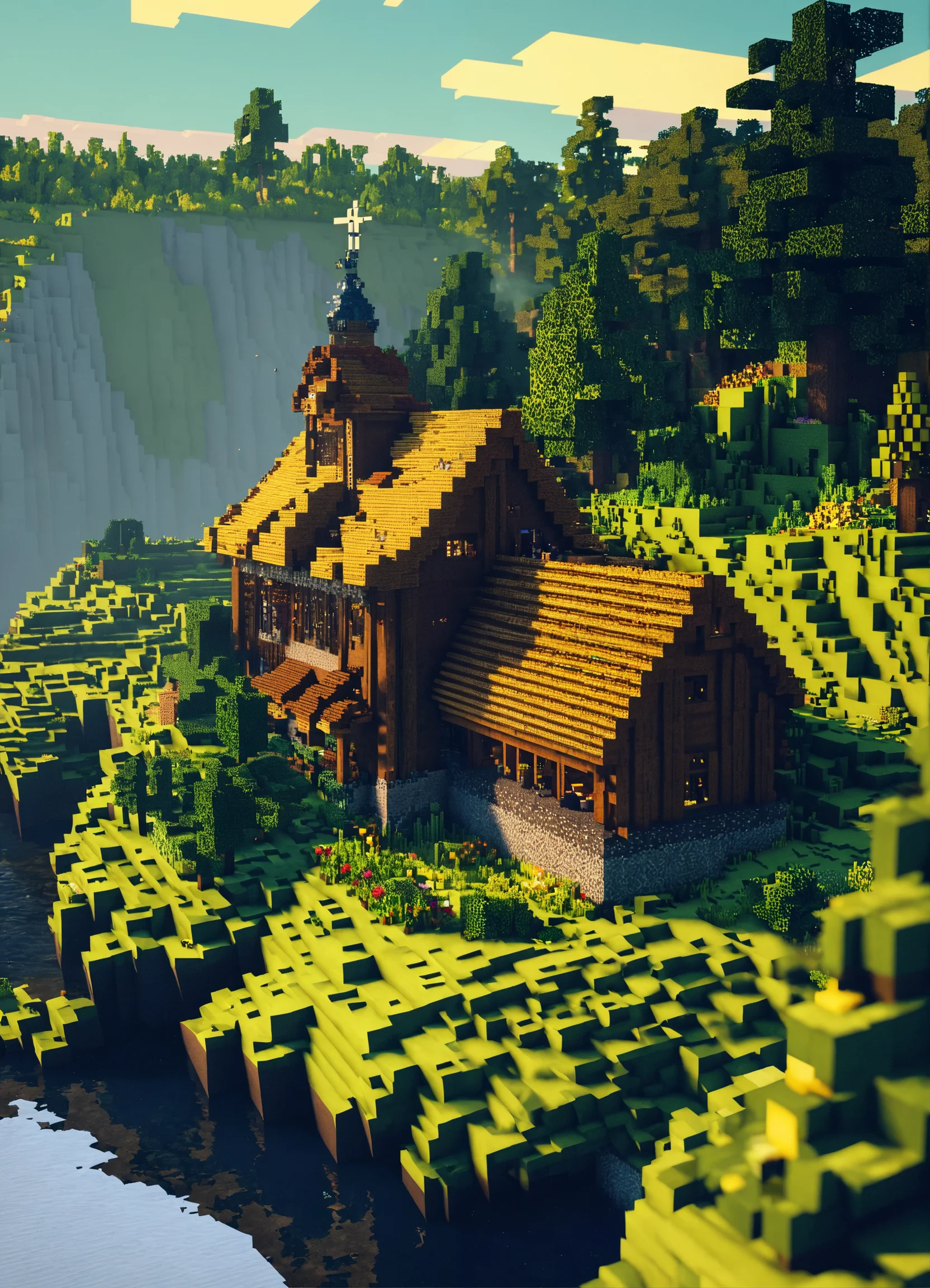 Lexica - A picture of sweden with minecraft style