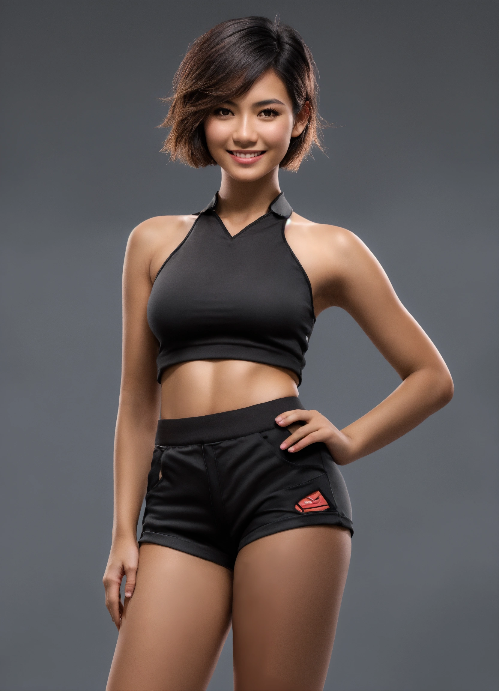 Lexica - , no shadows TONI, MAYA, Tan skin, gorgeous woman, white background, short hair ...